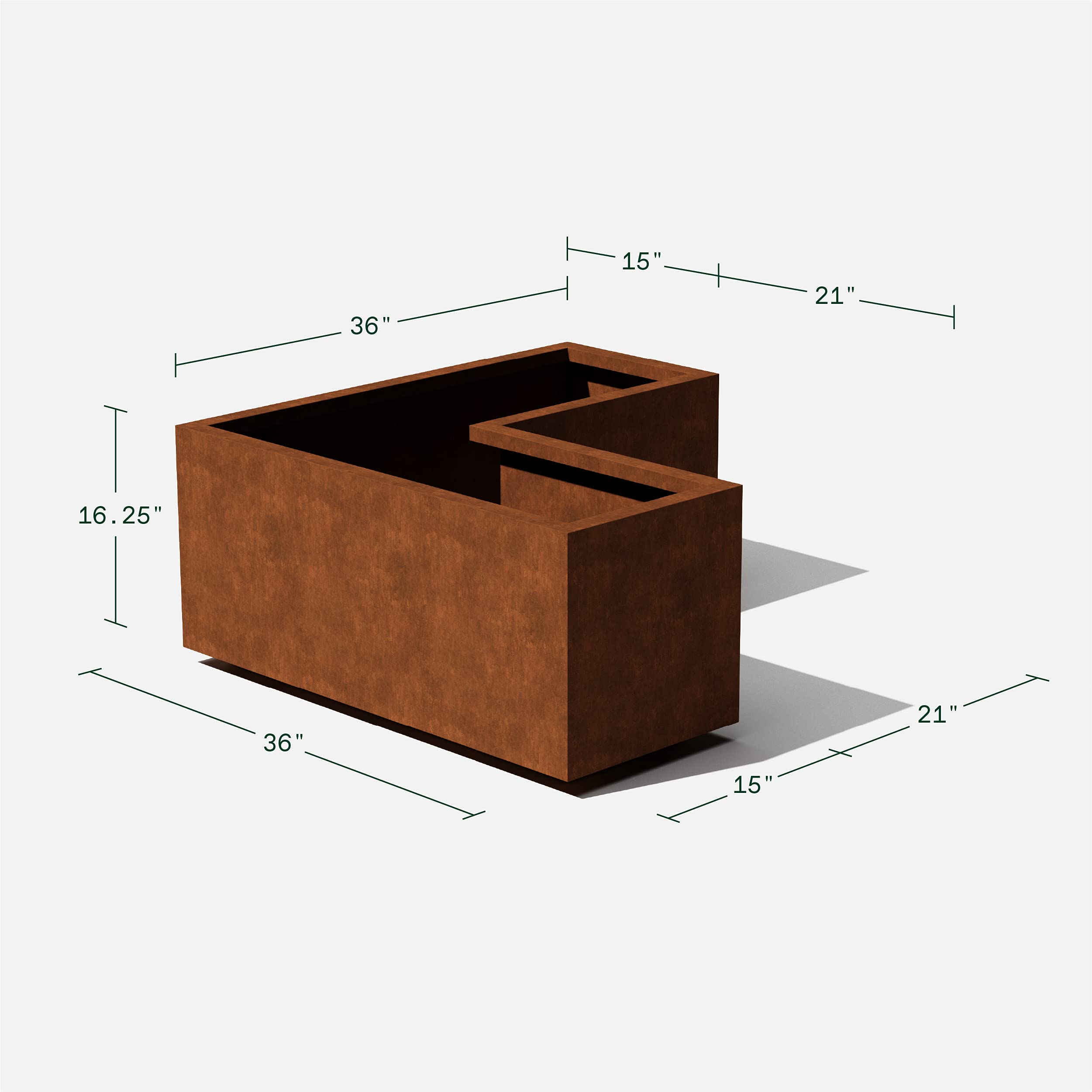 PLANTERCRAFT Corten Steel Metal Planter Box, Rectangular Sizes, Modern ...