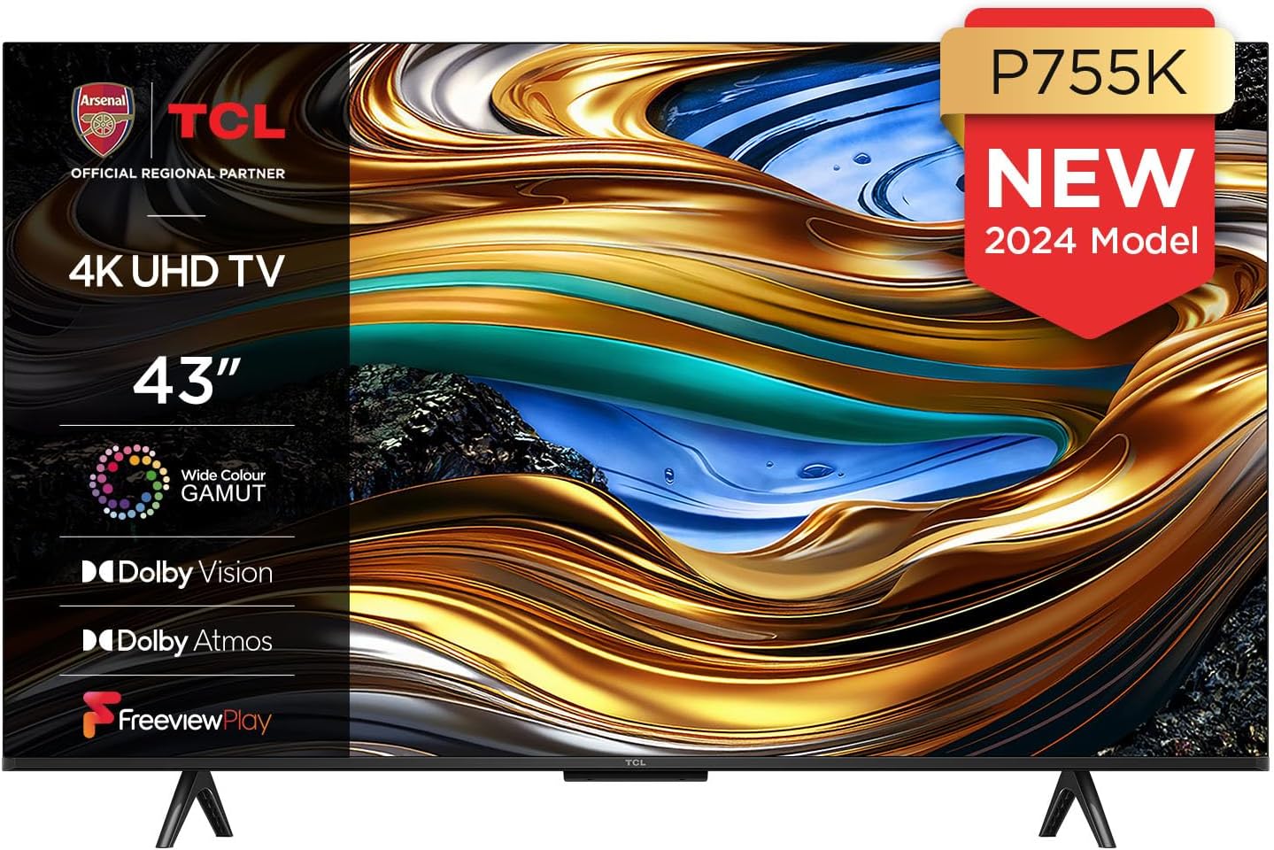 TCL 43P755K 43-inch Ultra HD, Wide Color Gamut, 4K HDR TV, Smart TV ...