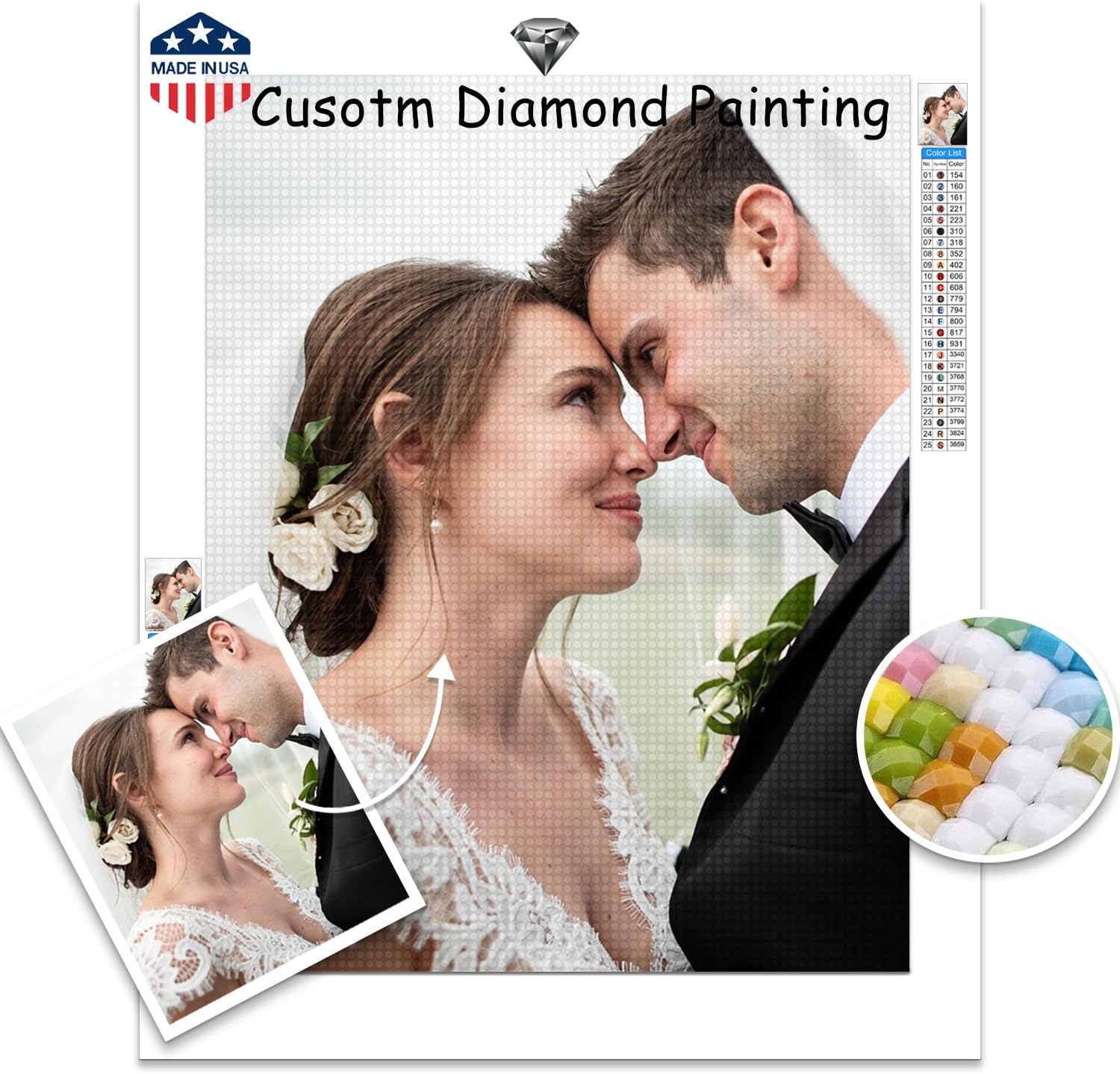 Amazon.com: YOUYIMA Custom Diamond Art Painting, Personalized Diamond ...
