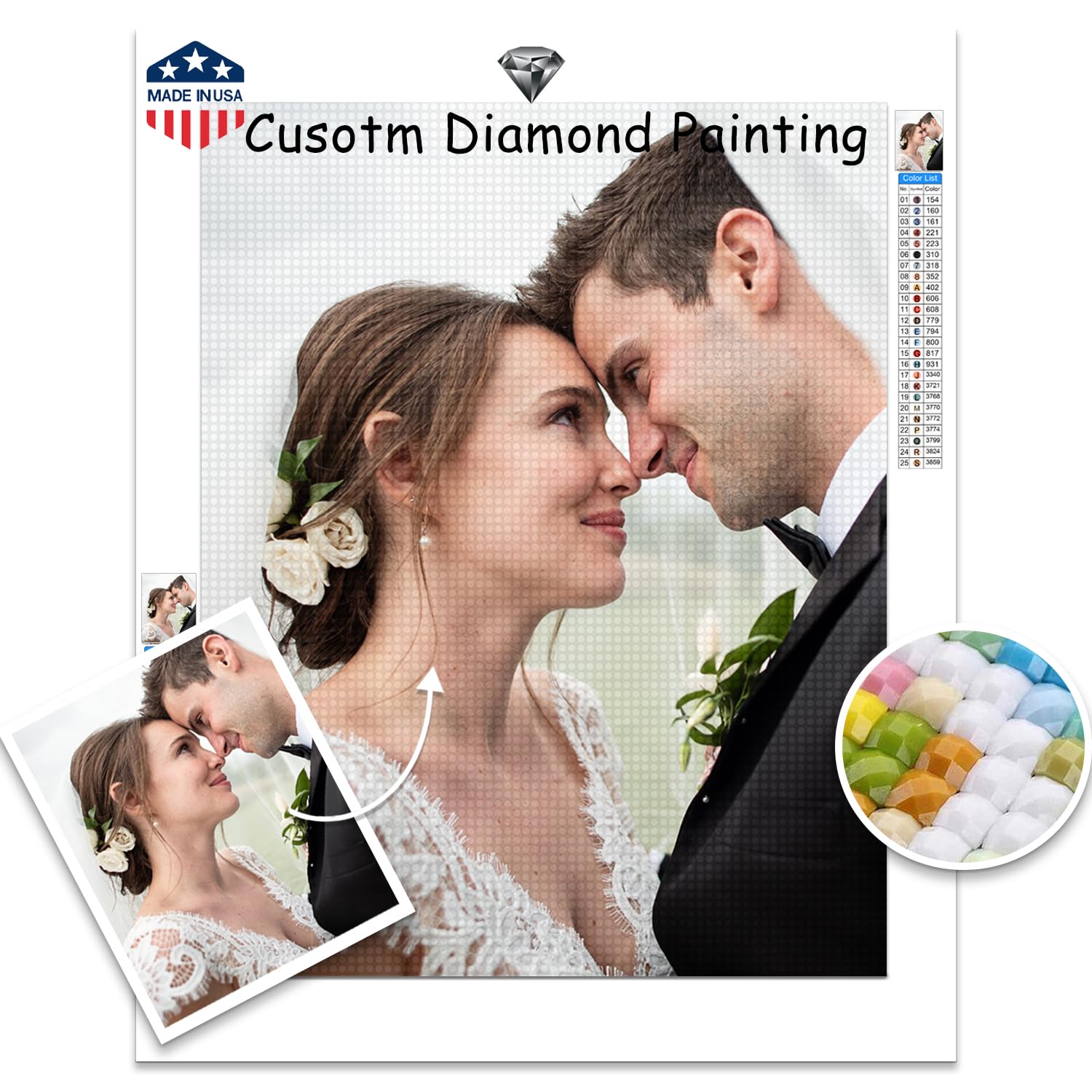 Amazon.com: YOUYIMA Custom Diamond Art Painting, Personalized Diamond ...