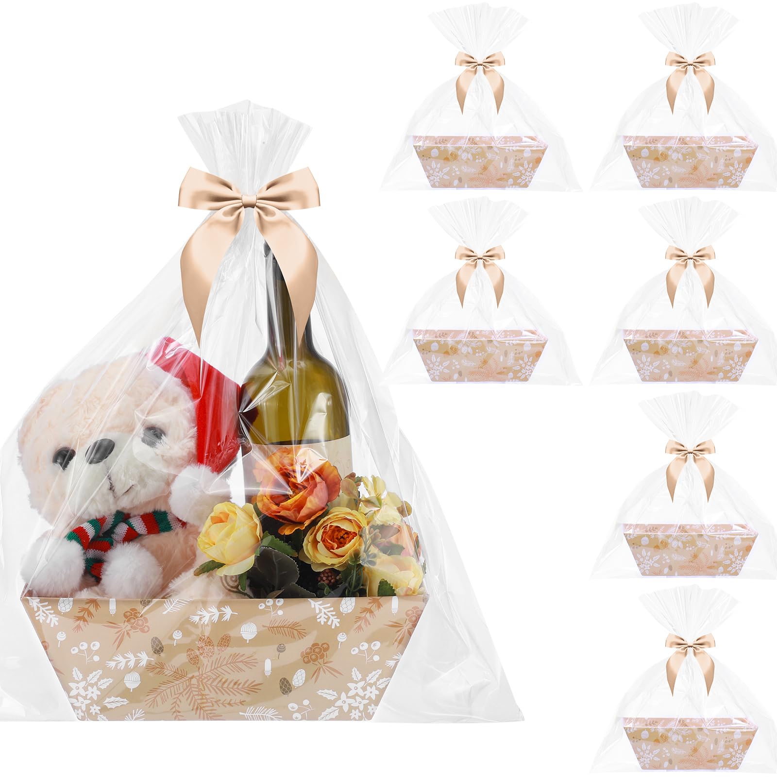 Amazon.com: Cinnvoice 6 Pack Christmas Baskets for Gifts Empty ...