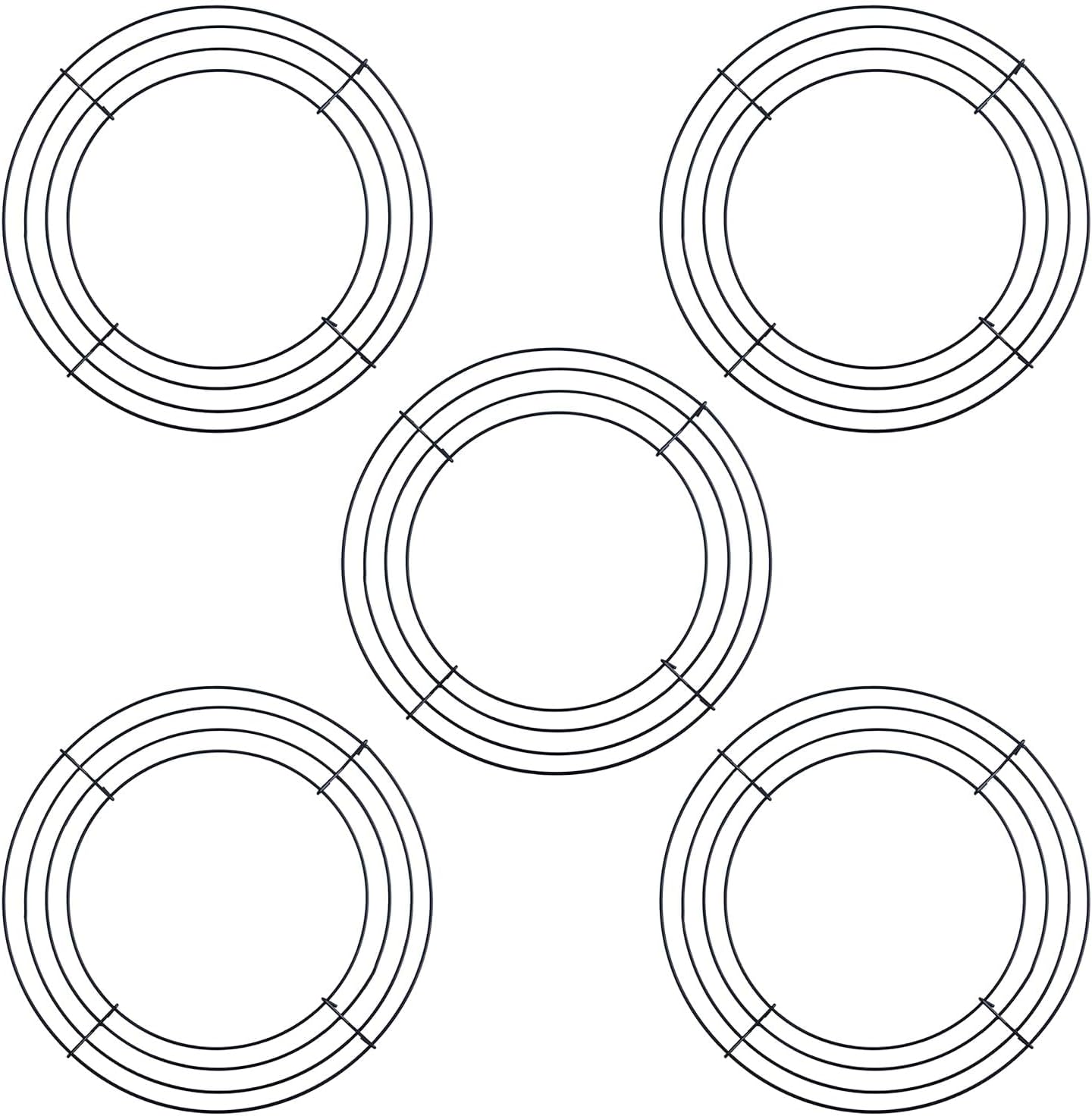 Amazon.com: Upstout 5Pack 10 Inch Wire Wreath Frame – Round Metal ...