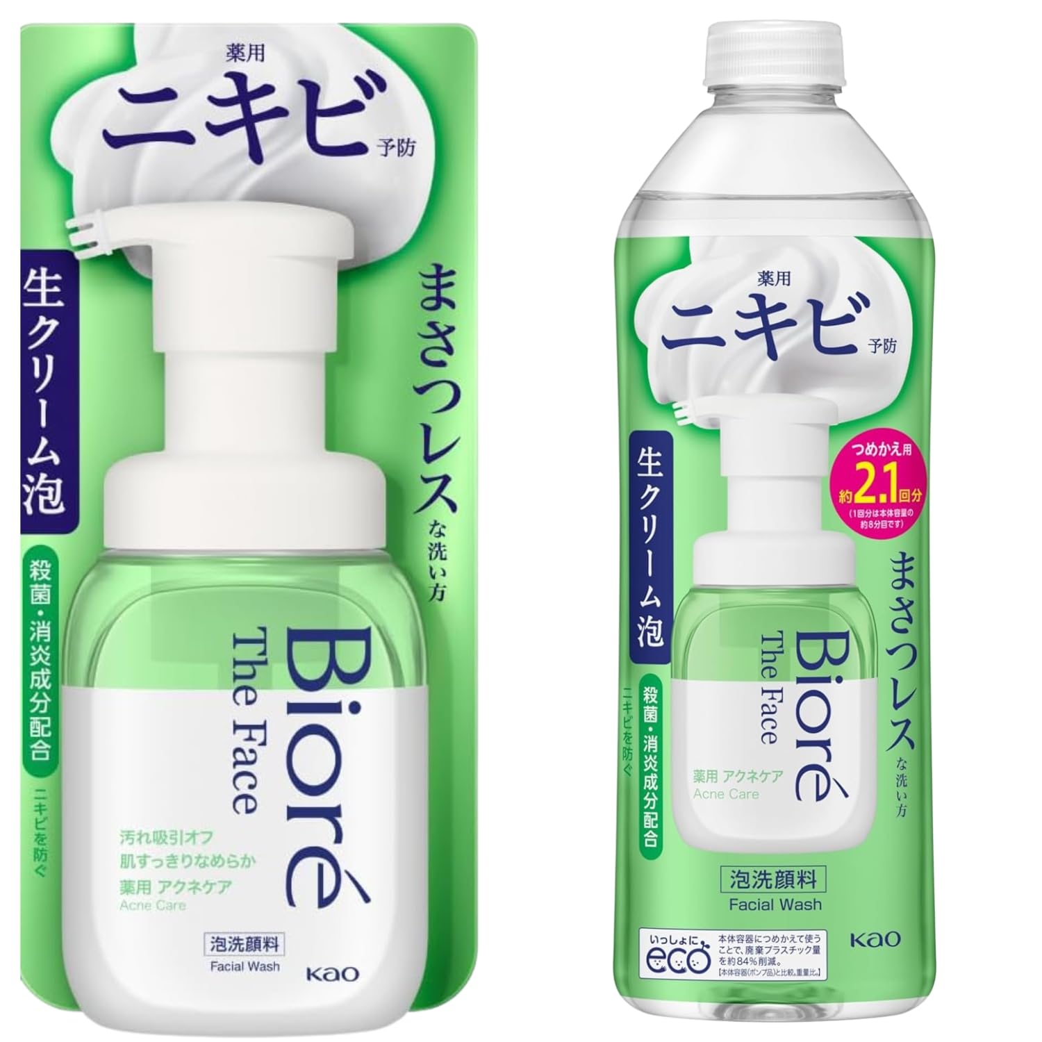 Amazon | ビオレ ザフェイス アクネケア 本体 + つめかえ用 340ml + おまけ付き 本体1個＋詰め替え1個セット | TKHY | 泡洗顔料 通販