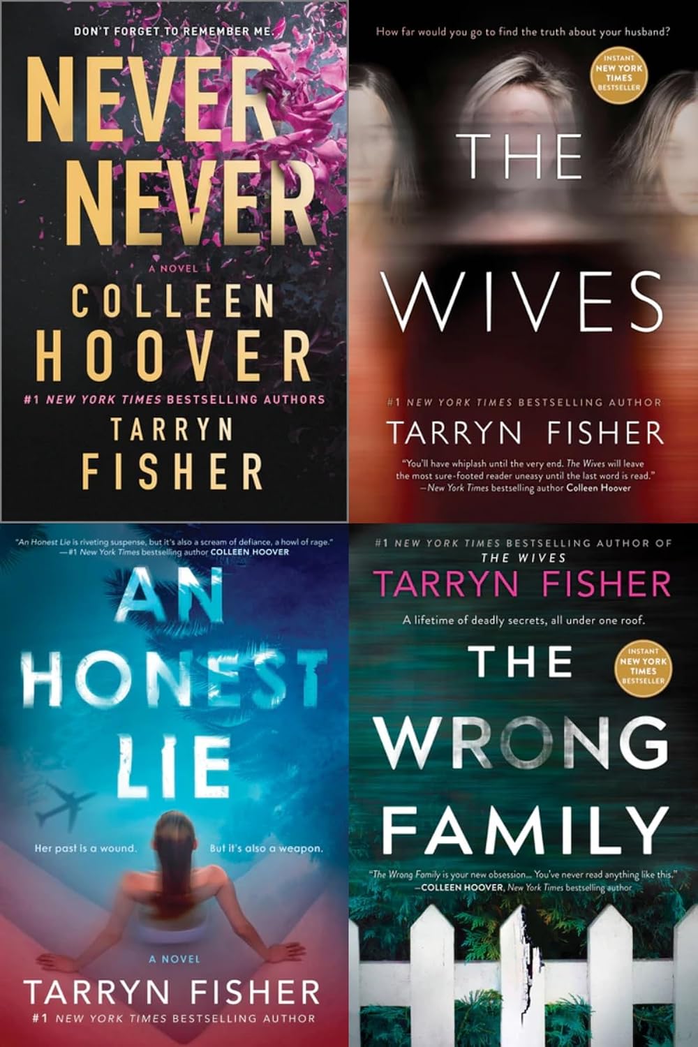 Tarryn Fisher Bestselling 4 Books Set - Never Never, The Wives, An ...