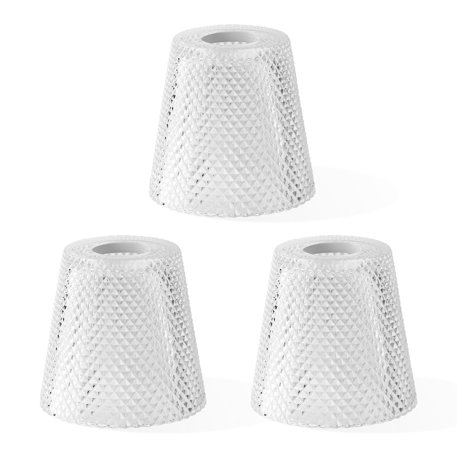 3 Pack Rhombus Glass Shade Light Fixture Shades Replacement for ceiling ...