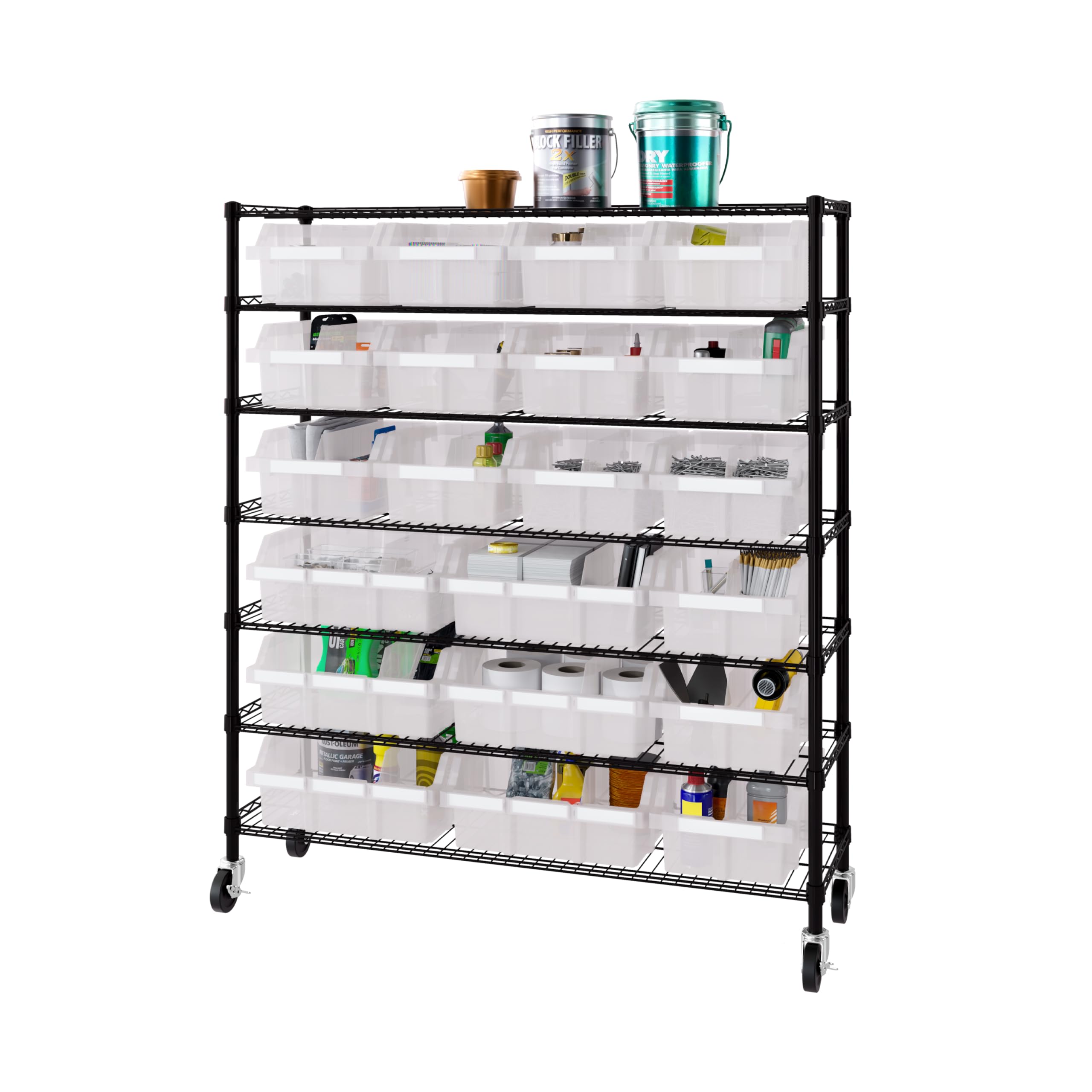 Amazon.com: Seville Classics Heavy Duty NSF Bin Rack Solid Steel Wire ...