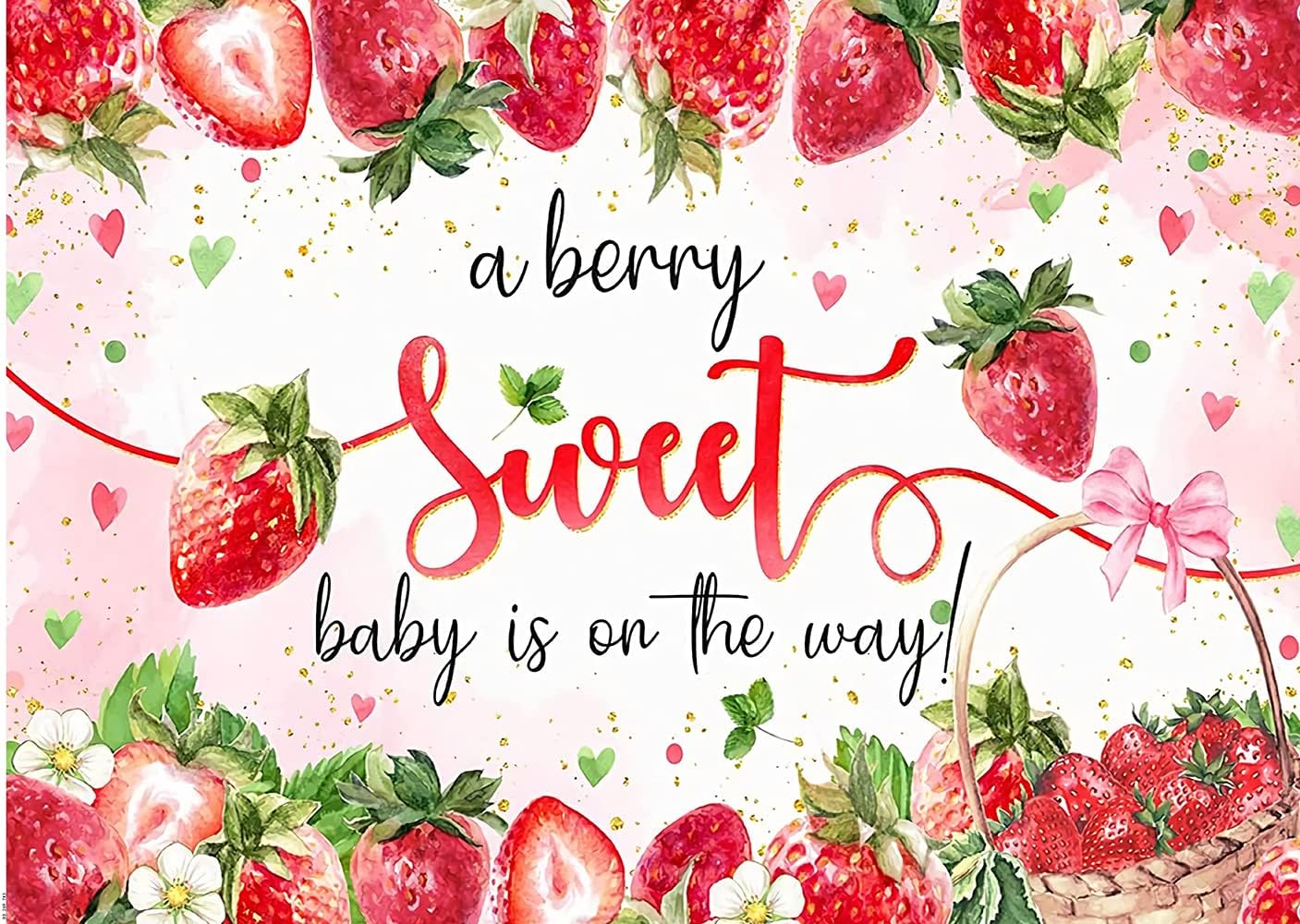 Amazon.com : CHAIYA 8X6FT Strawberry Baby Shower Backdrop Strawberry ...