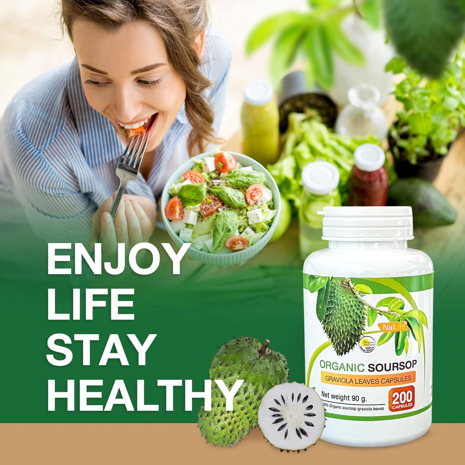 NalLife Hojas de guanábana y graviola orgánica 200 cápsulas – Yaxa Colombia