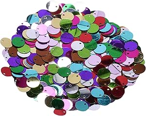 50g Shiny Round Confetti 10mm Bulk Loose Sequins Round PVC Sequins with ...