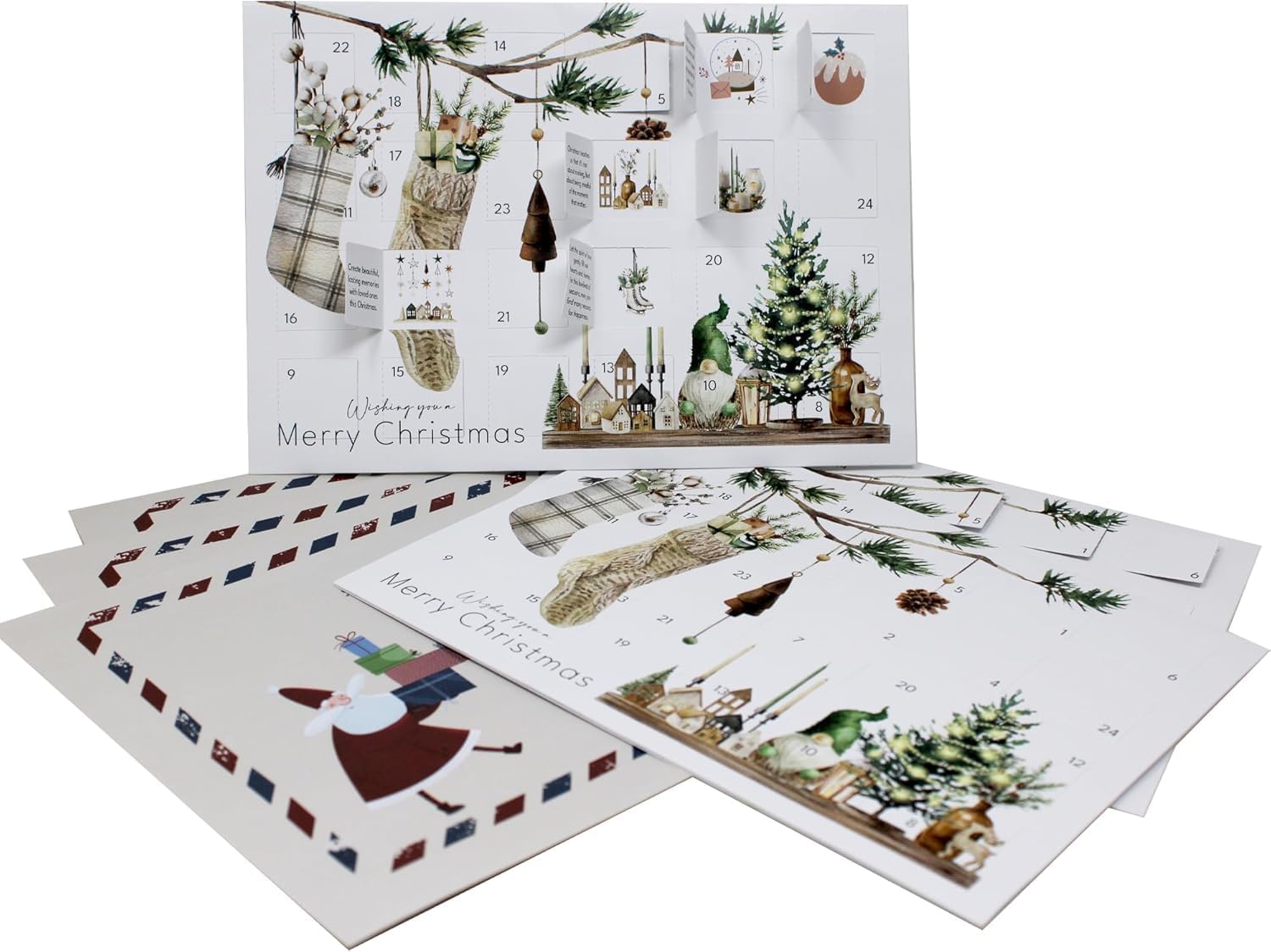 Amazon.com: Advent Calendars as Christmas Cards Set of 3 with Envelopes ...
