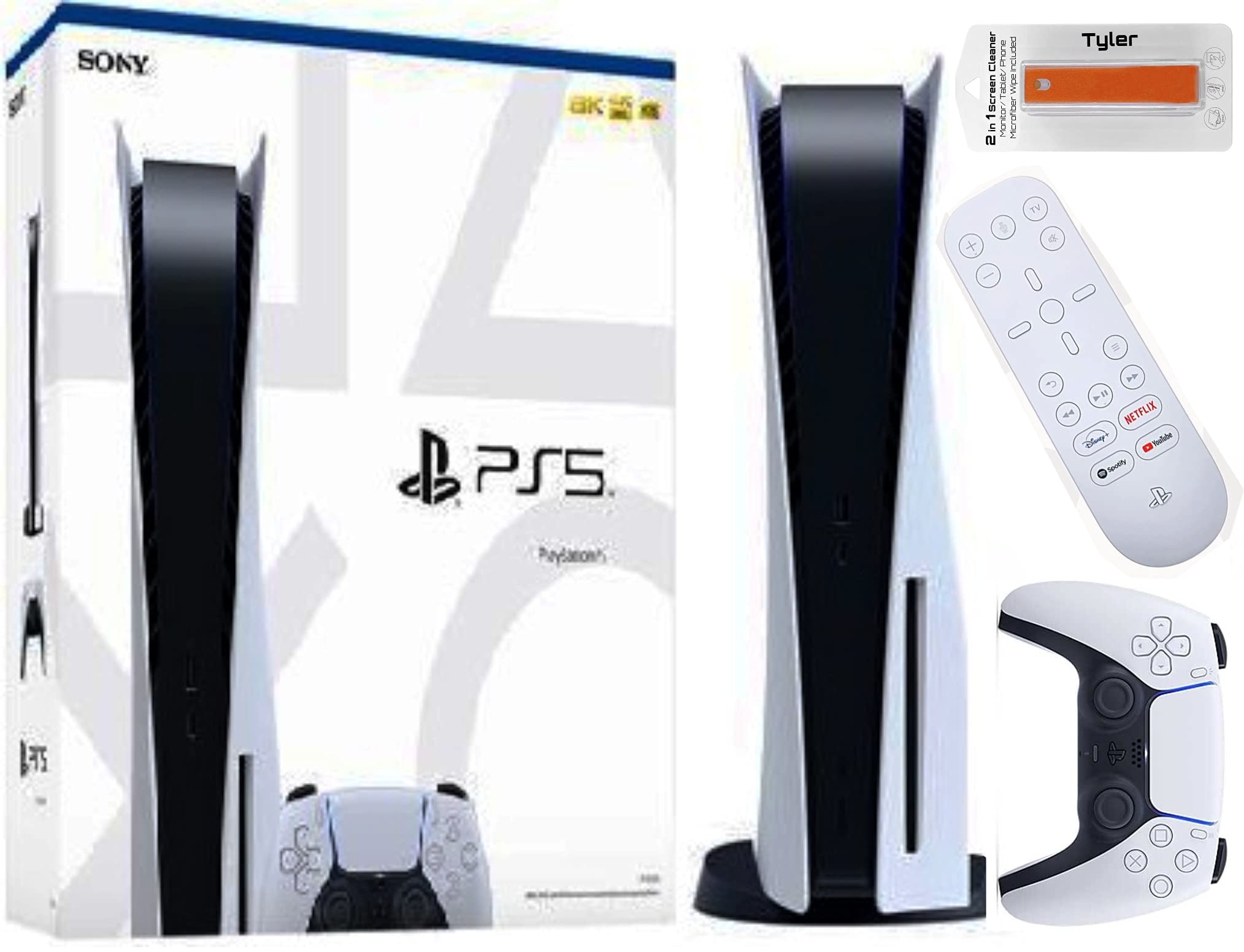 PS5 Playstation 5 Disc Version Console W/ PS5 Media Remote & Tyler 2 in ...