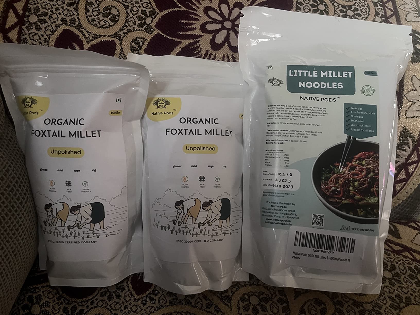 Native Pods Foxtail Millet Unpolished 500gm- Kangni,Thinai,Navane ...