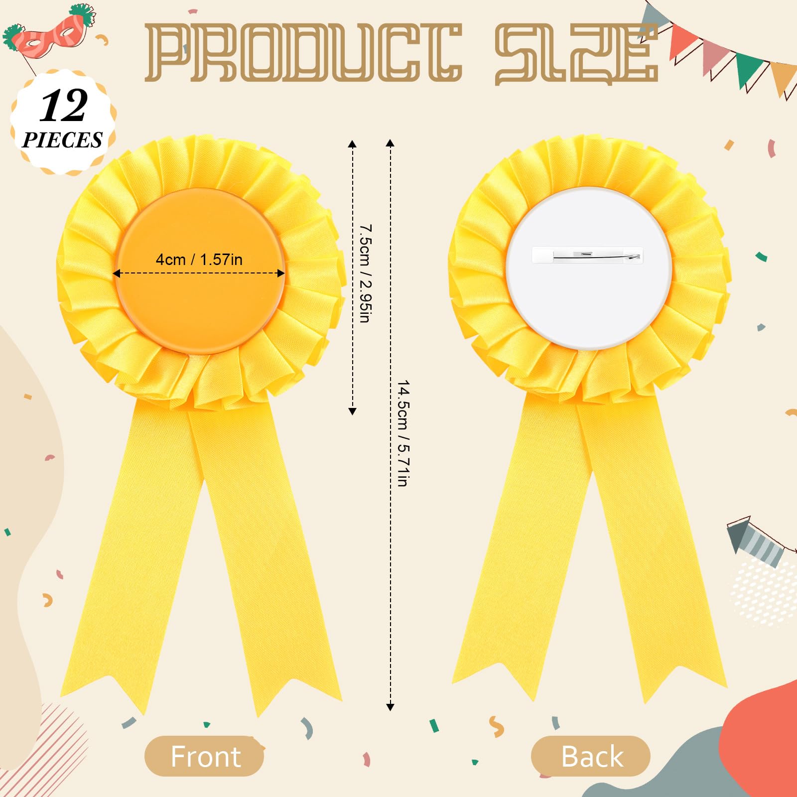 Snapklik.com : 12 Pieces Blank Award Ribbon Prize 1st Place Rosette ...