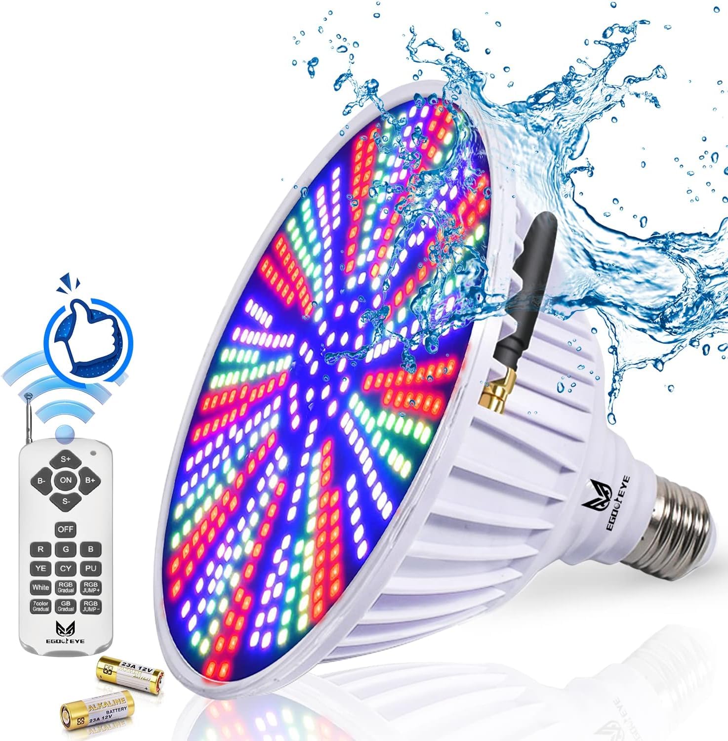 Amazon.com : LED Pool Light Bulb,12V 45W RGB Color Changing Pool Light ...