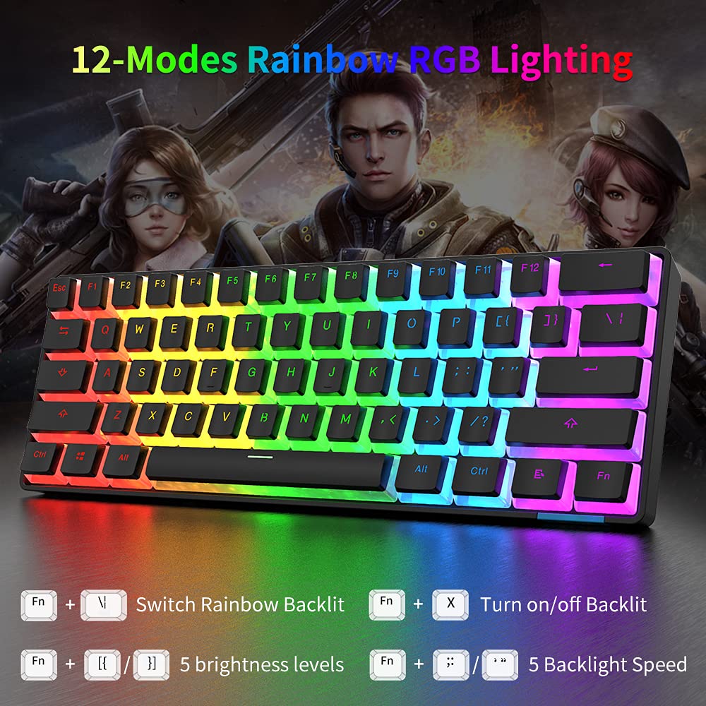 Snapklik.com : NACODEX Mini 60% Mechanical Gaming Keyboard - PBT ...