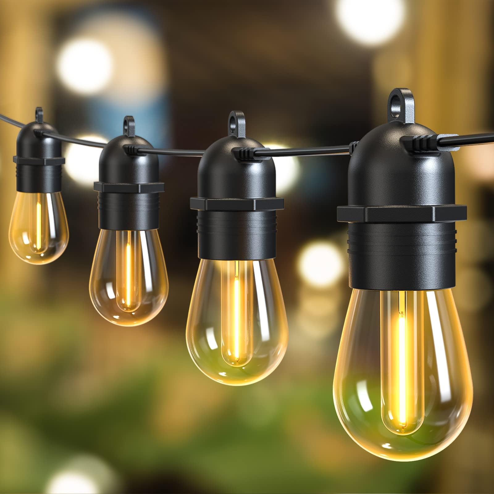 GlobaLink 16M Plug In String Lights Outdoor, IP65 Waterproof Patio ...