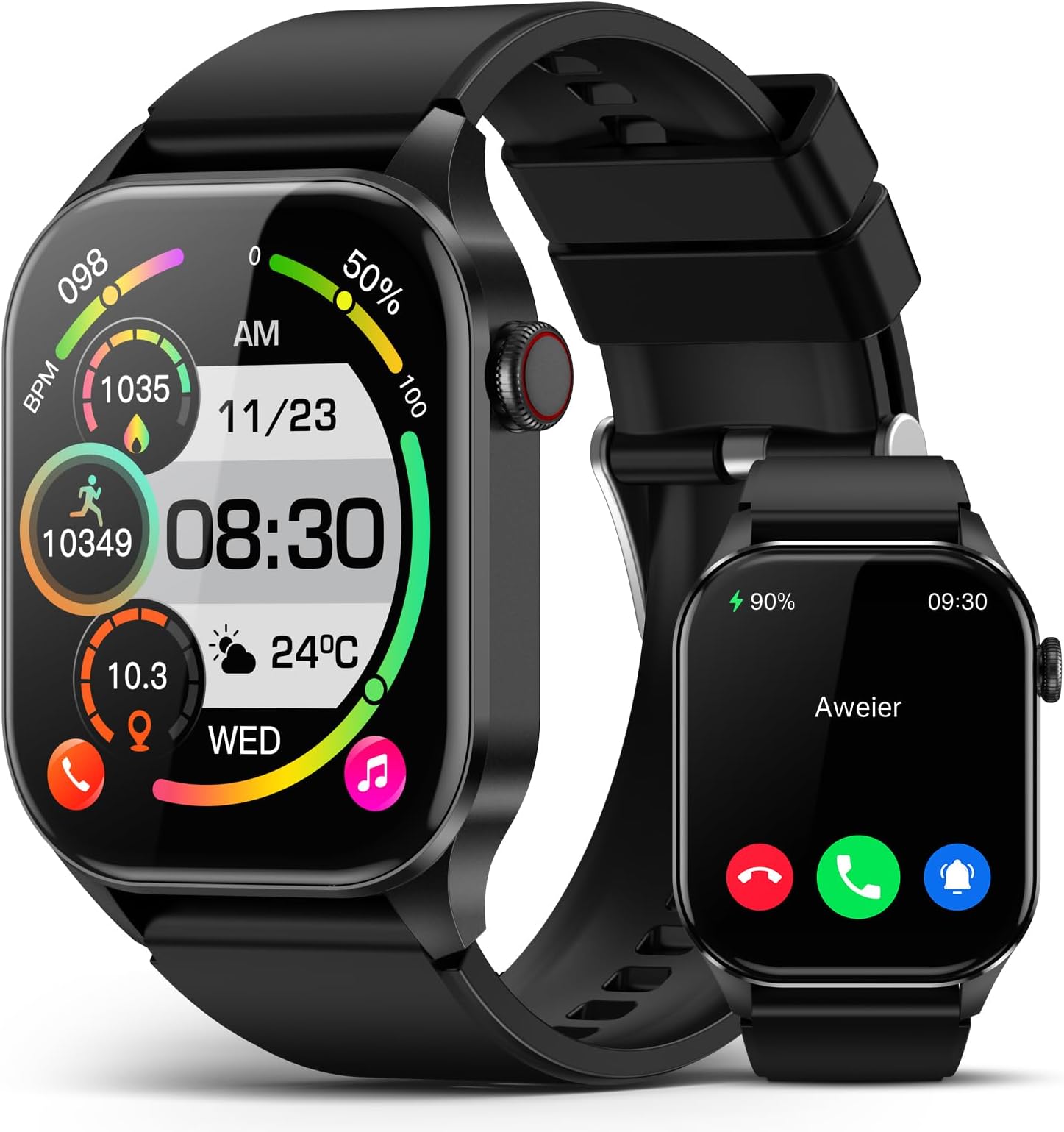 Amazon.com: Smart Watch for Men Women, 2.04" AMOLED Color Screen, 24/7 ...