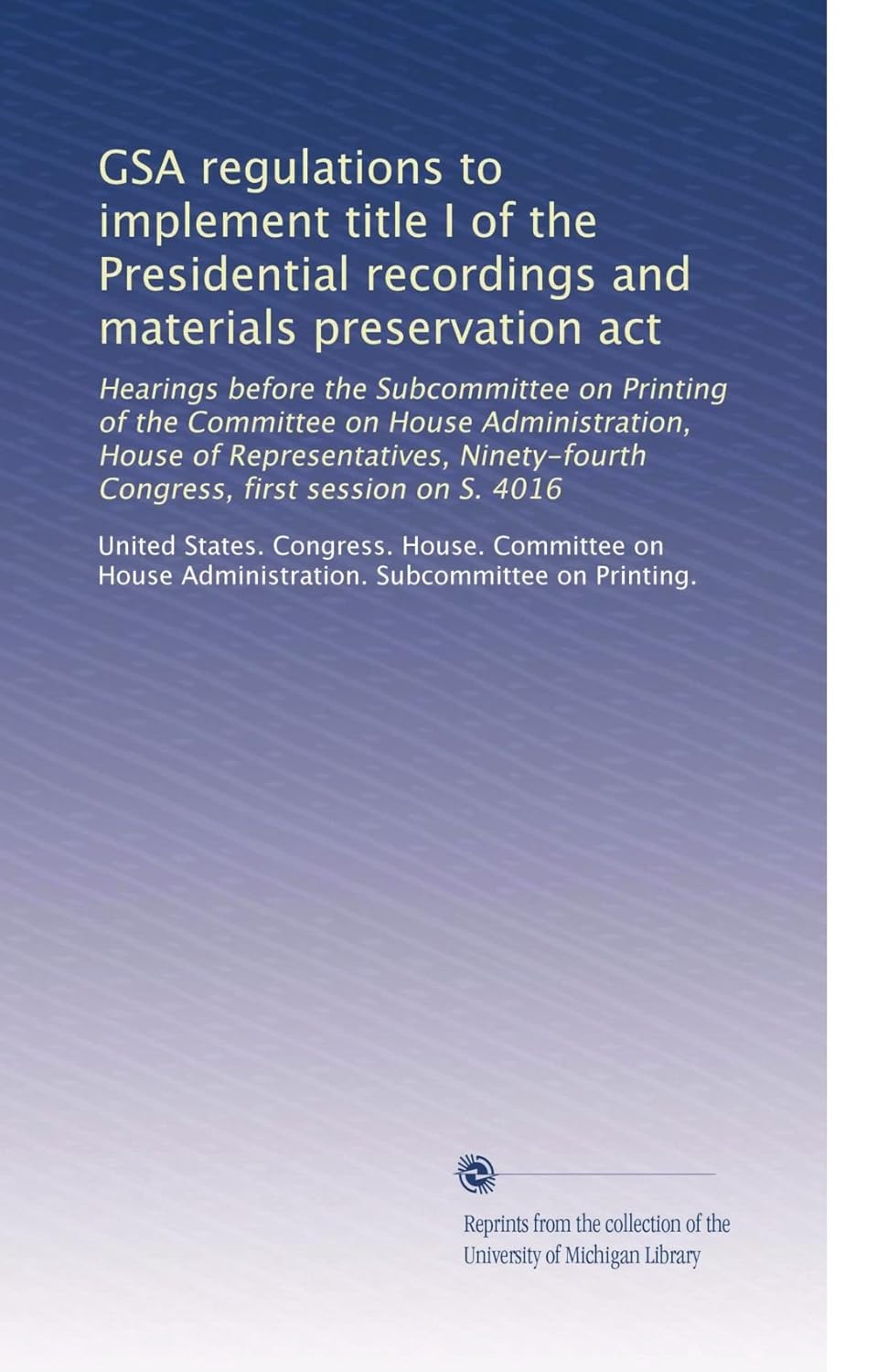 Amazon.com: GSA regulations to implement title I of the Presidential ...