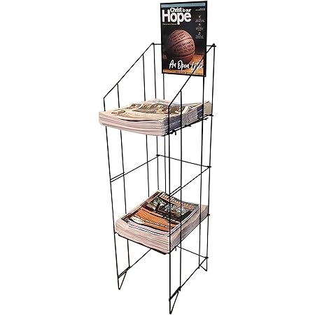 Amazon.com: FixtureDisplays® Wire Newspaper Rack Magazine Stand ...