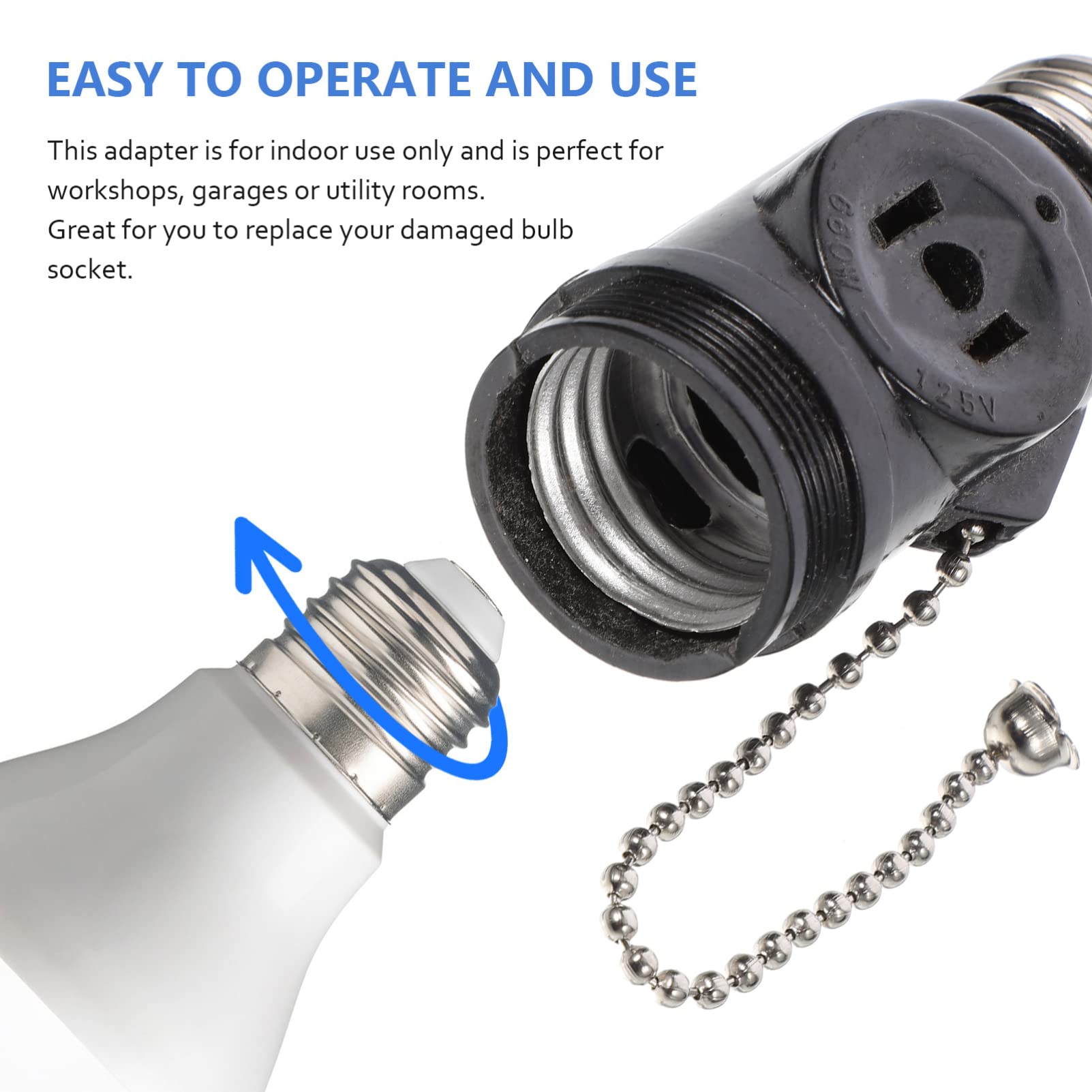 Light With Pull Chain Socket Adapter Light Socket Outlet Adapter E26