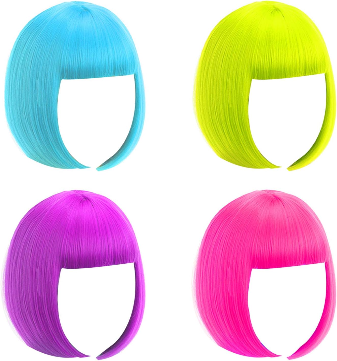 Amazon.com: WILLBOND 12 Pieces Colorful Party Wigs and Sunglass Set ...