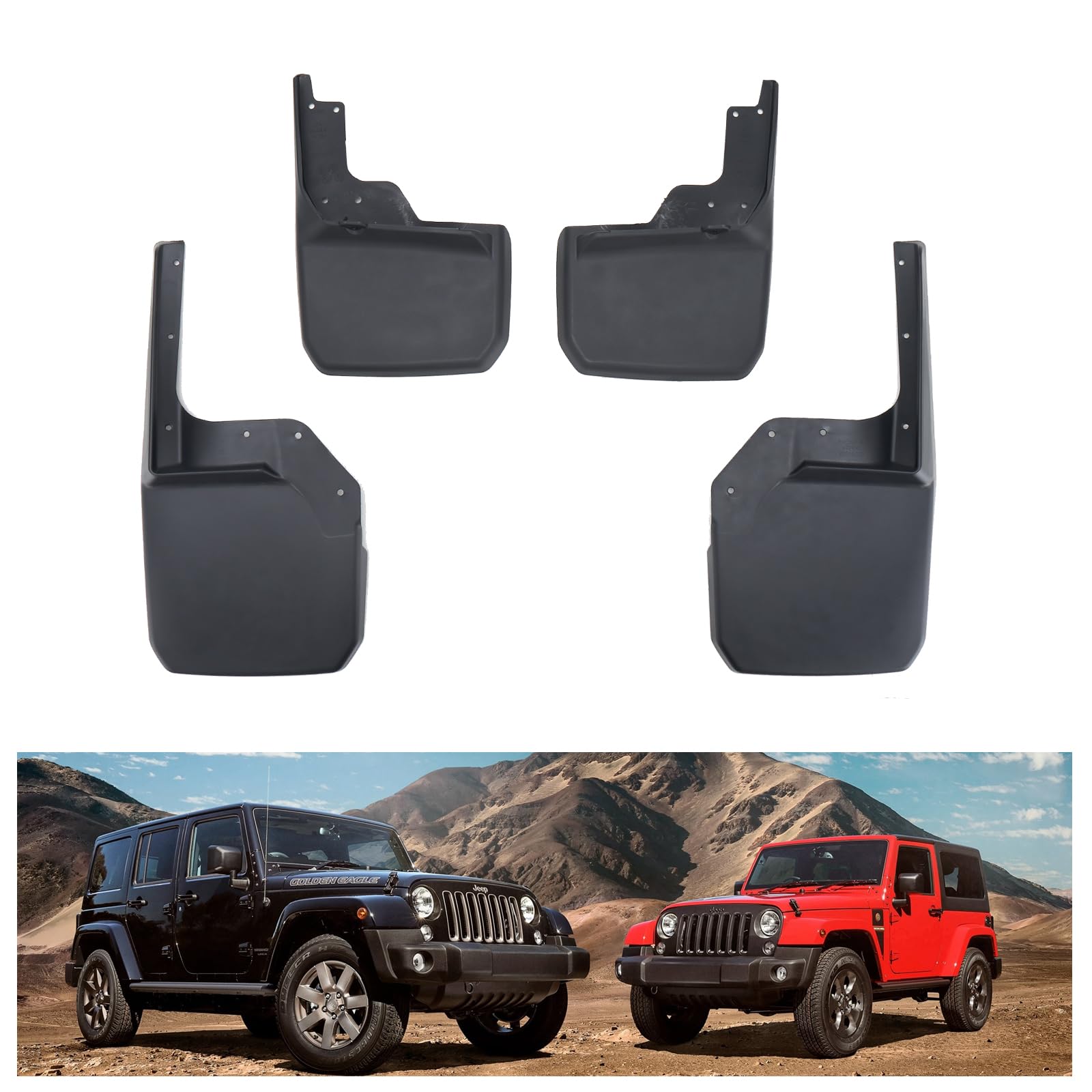 Amazon.com: Kiwi Master Mud Flaps for 2007-2018 Jeep Wrangler JK ...
