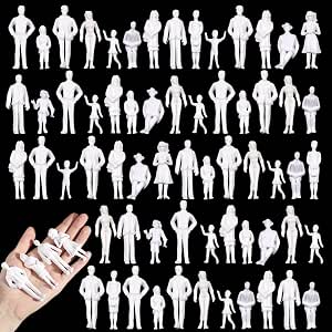 Amazon.com: Namalu 100 Pcs 1:25 Scale 2.95 Inch White Unpainted Mini ...