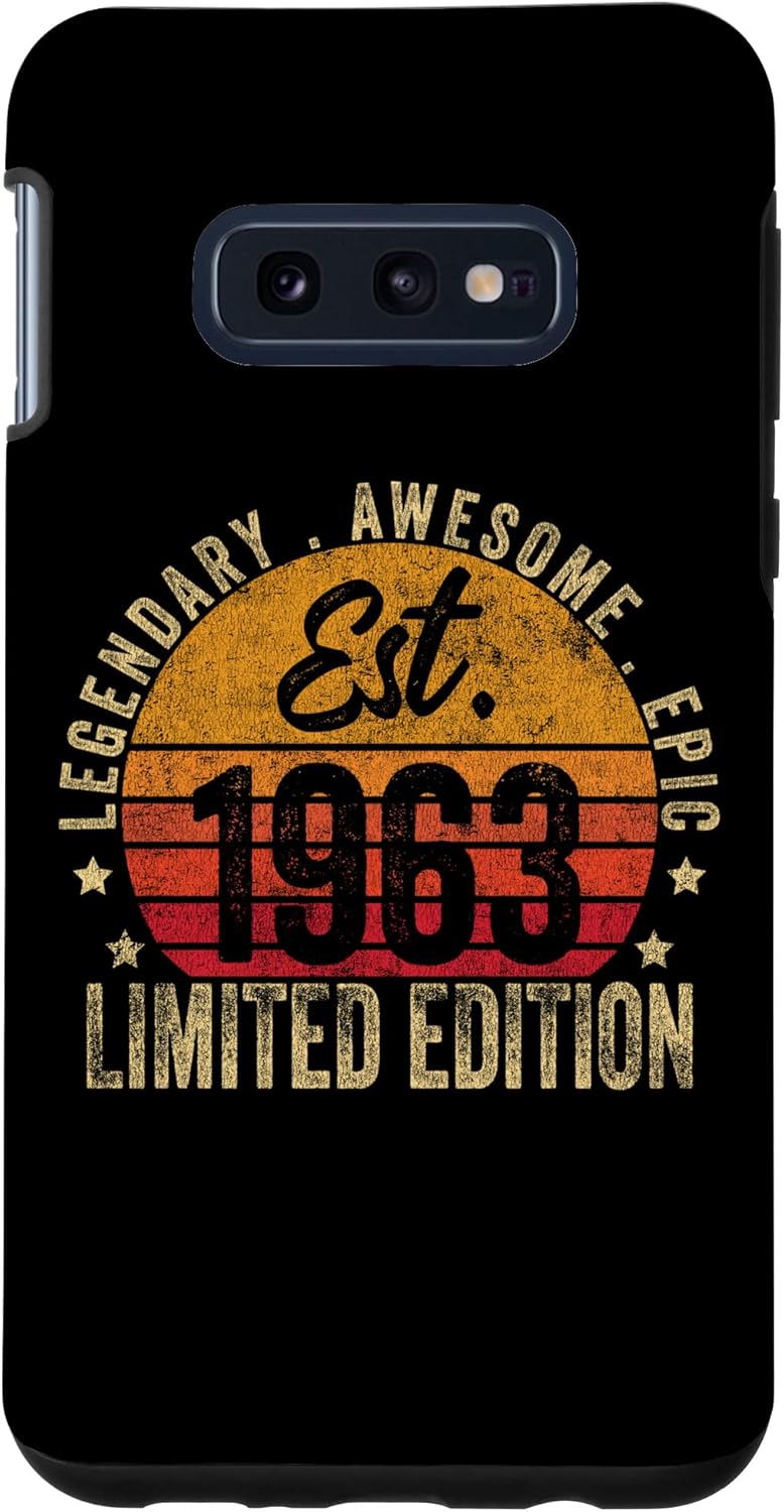 Amazon.com: Galaxy S10e 60th Birthday Vintage 60 Year Old Est 1963 ...