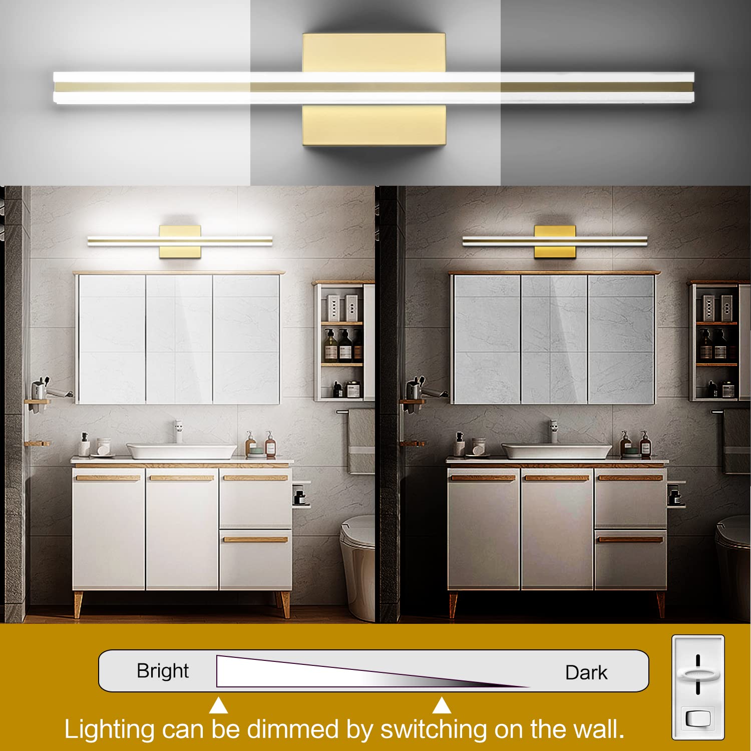 Snapklik.com : Modern Bathroom Vanity Light Fixtures Over Mirror ...