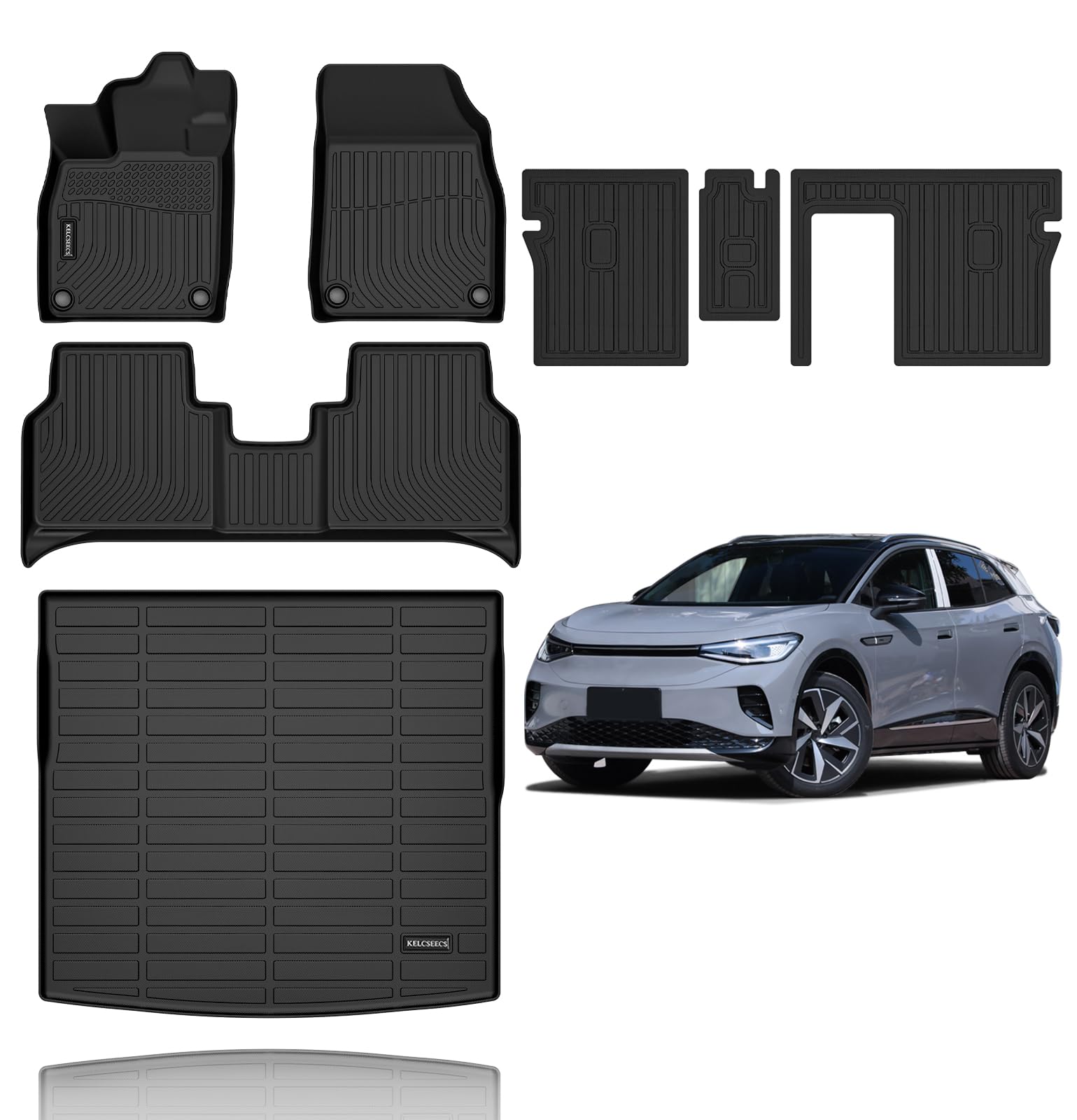 KELCSEECS All Weather Floor Mats & Cargo Liner with Seatback Cargo ...