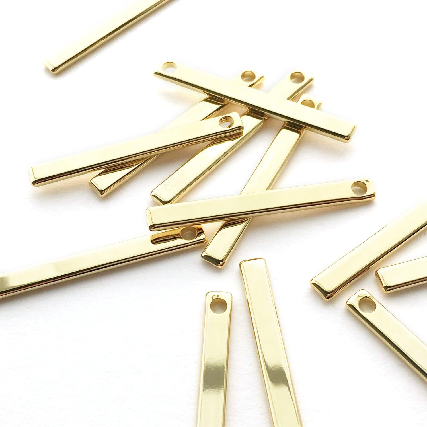 Amazon.com: 10 Pieces - 16K Gold Plated Vertical Stamping Blank Bar ...
