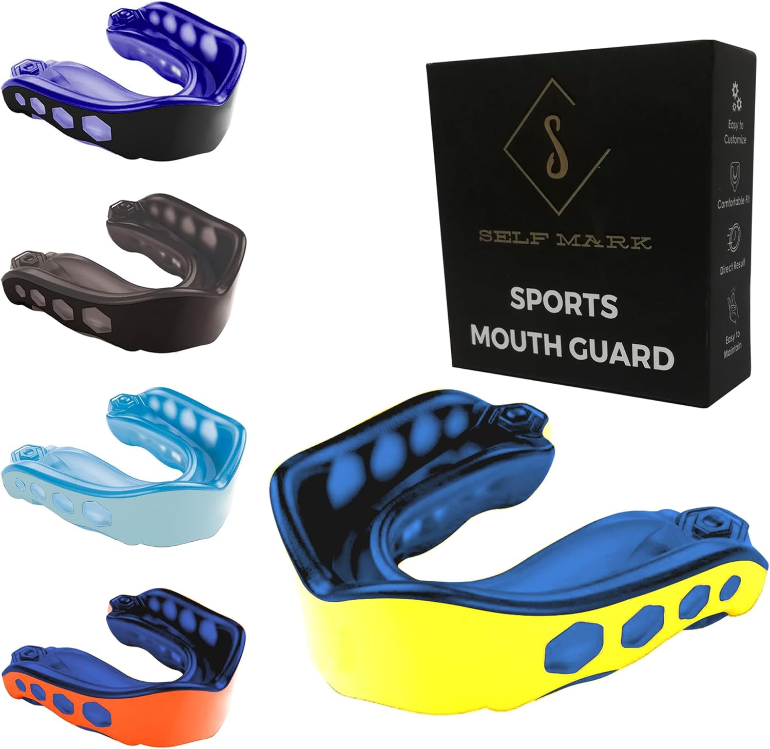 Self Mark Gum Shield Premium Shock Gel Mouth Guard Adults and Junior ...