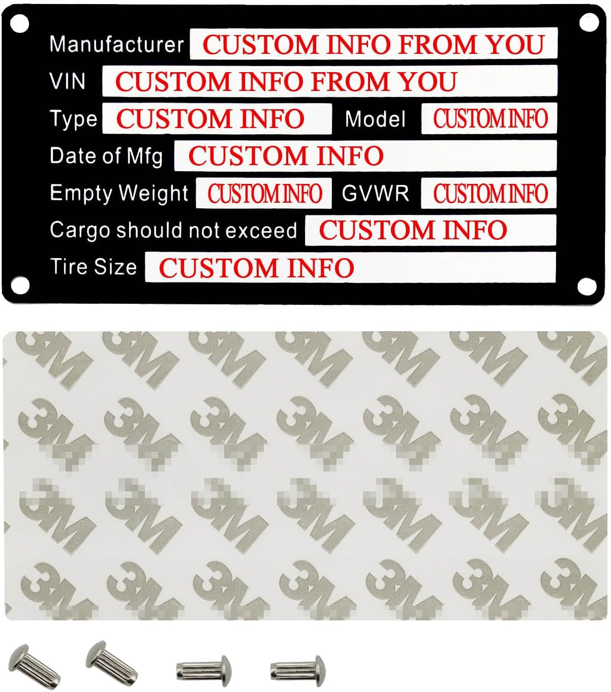 Amazon.com: Custom Trailer VIN ID Plate, VIN Number ID for Trailer, VIN ...