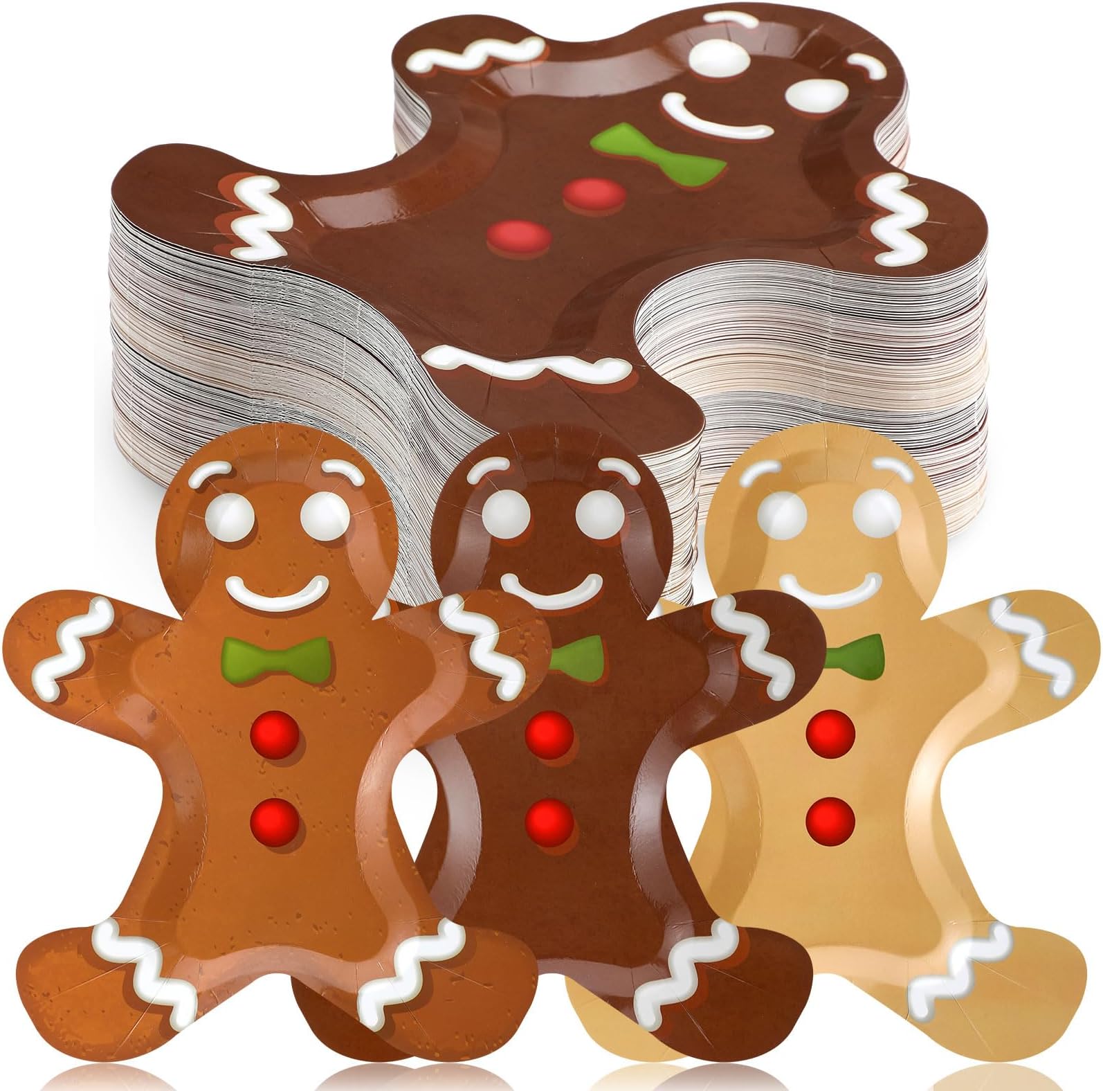 Amazon.com: Juvale 80-Pack Gingerbread Christmas Paper Plates, 9 Inches ...