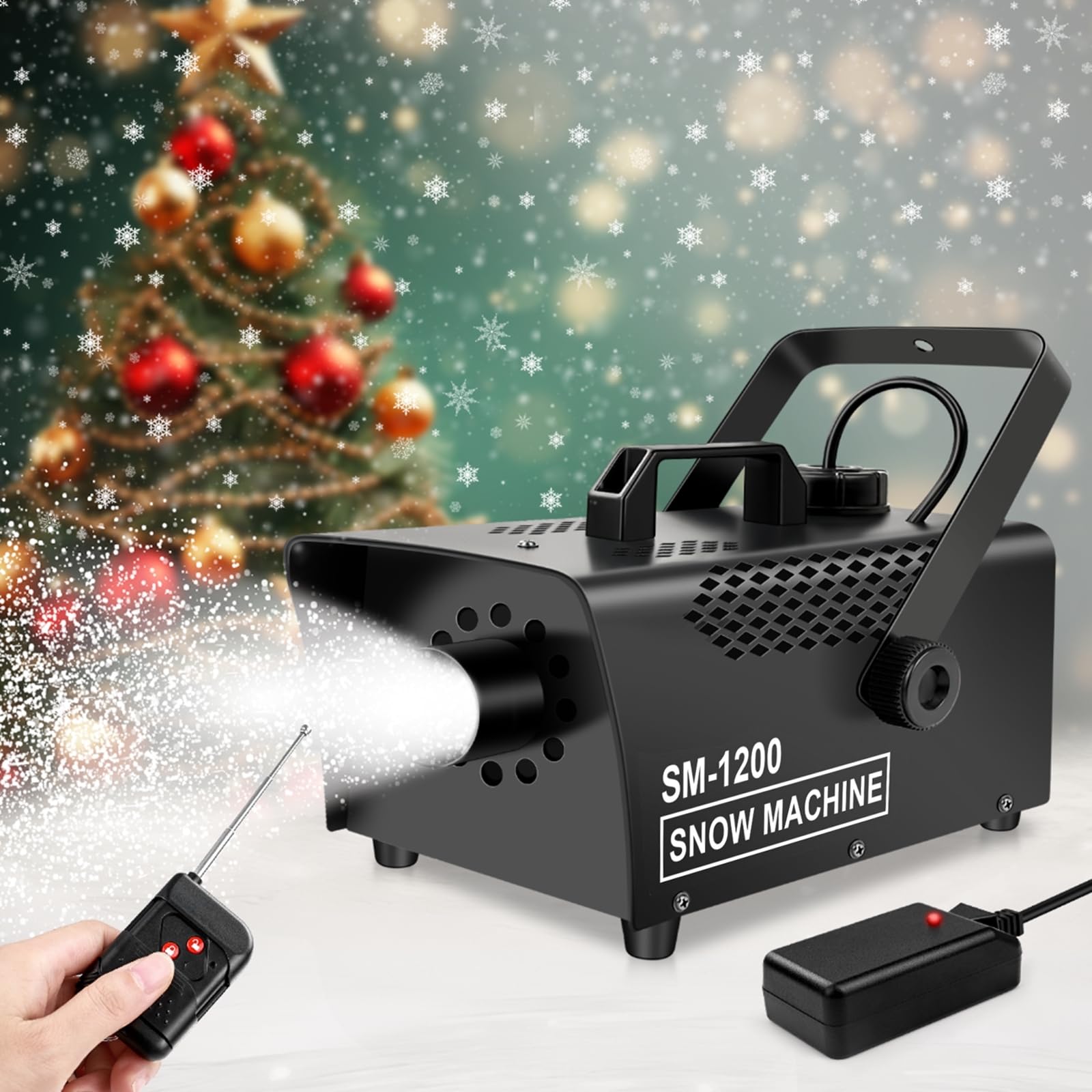 Amazon.com: Snow Machine, 1200W Wireless Remote Control Snow Maker ...