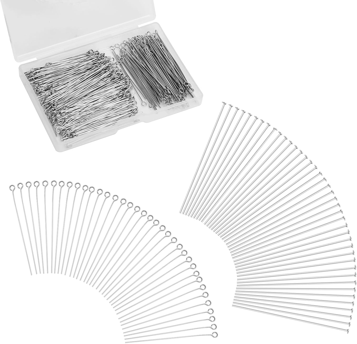 Amazon.com: 300pcs Flat Head Pins with 300pcs Eye Pins, 2 Inch Jewelry ...