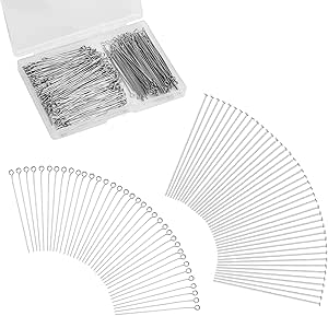 Amazon.com: 300pcs Flat Head Pins with 300pcs Eye Pins, 2 Inch Jewelry ...
