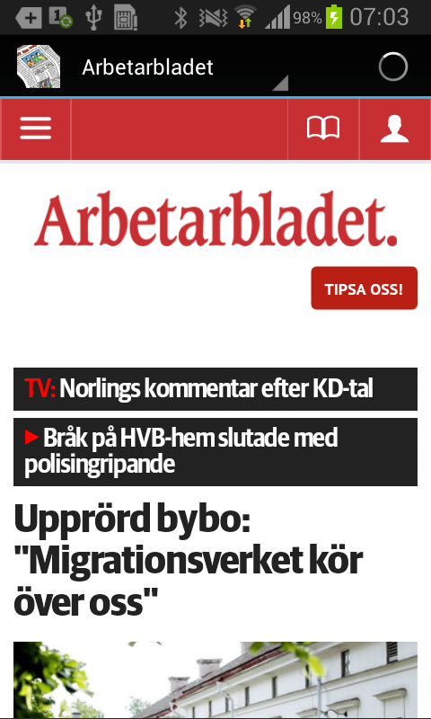 Aplicación Svenska Tidningar en Amazon Appstore
