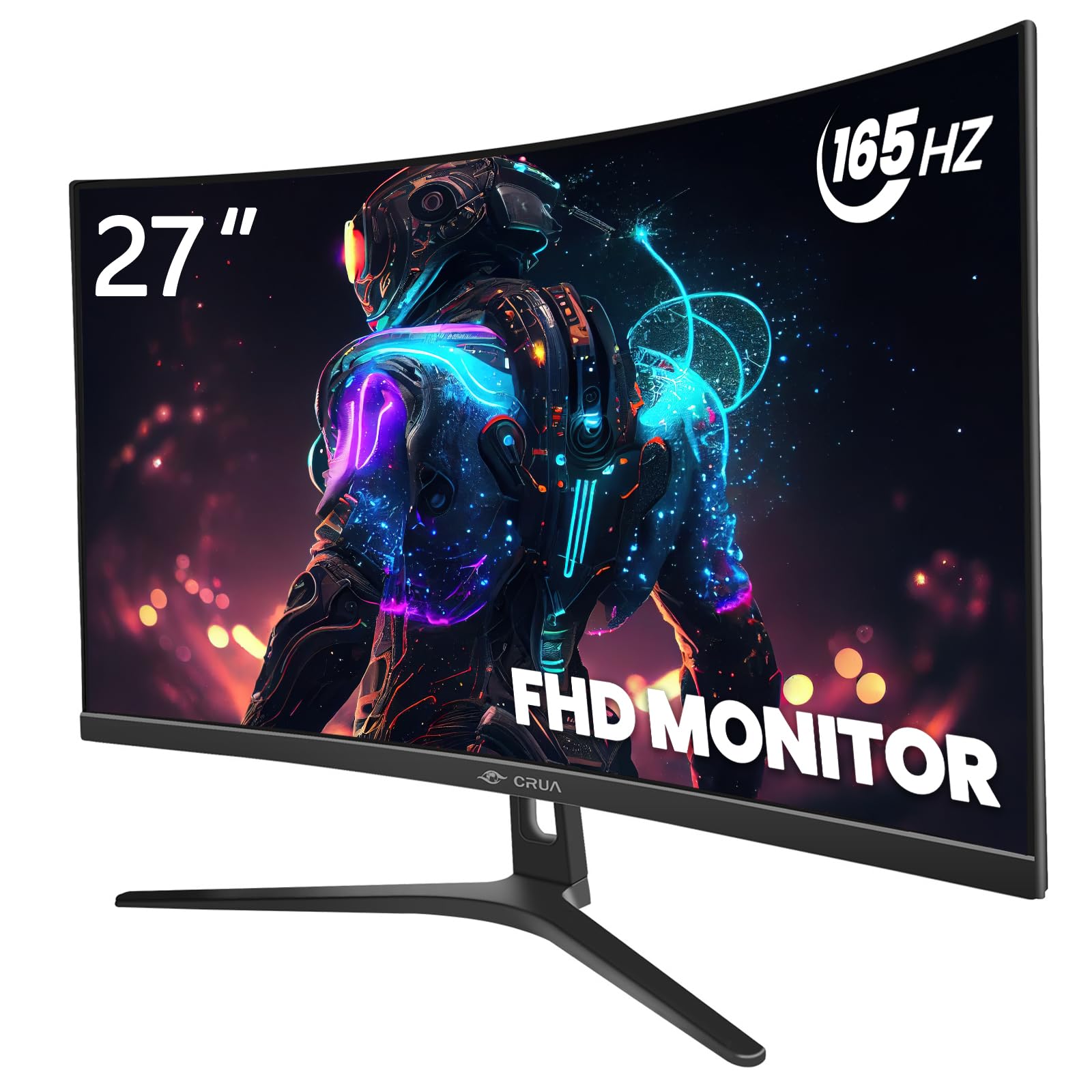 Snapklik.com : CRUA 27Inch 144Hz/165Hz Curved Gaming Monitor, FHD 1080P ...