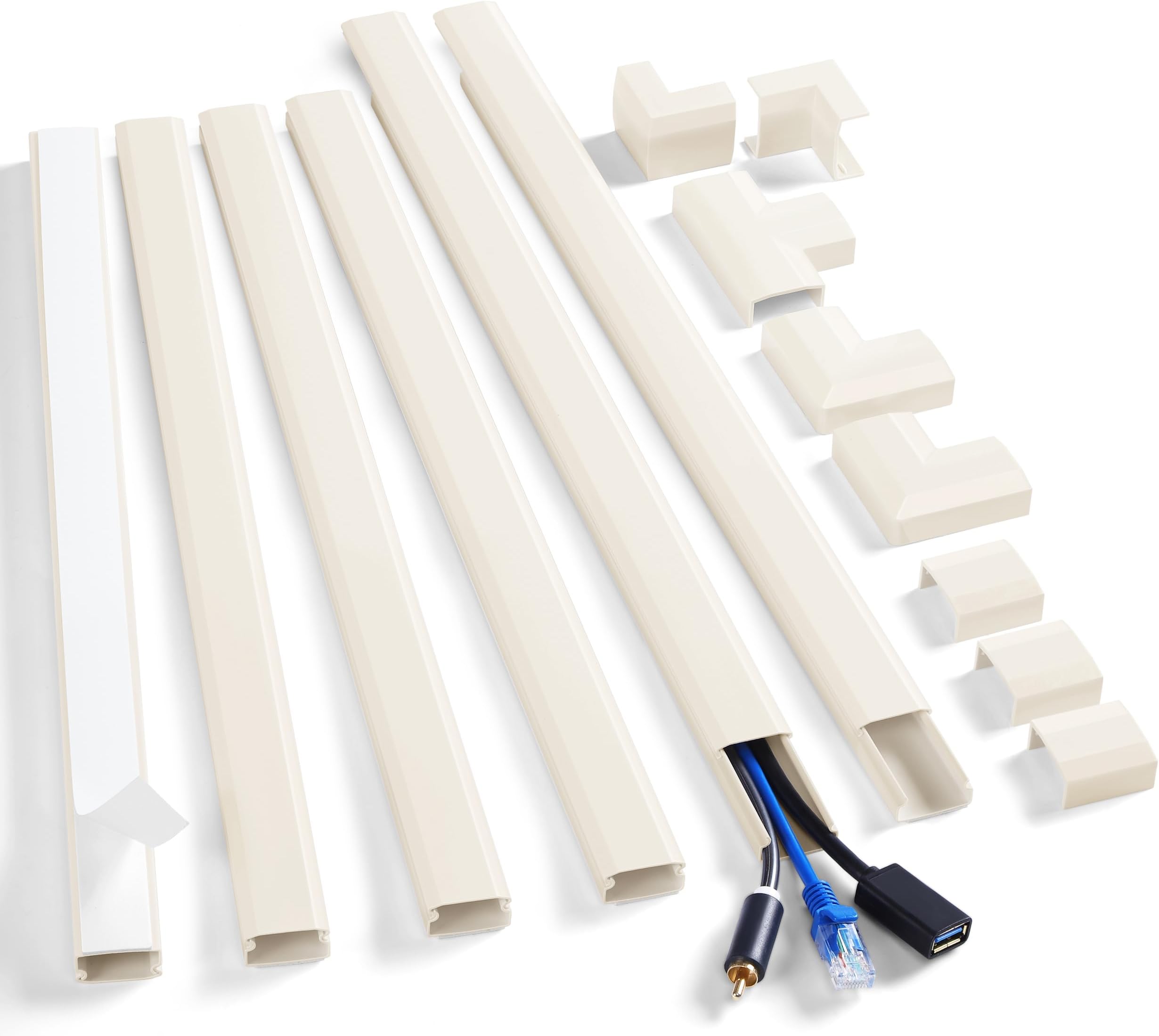 Amazon.com: ZhiYo 125.6in Cord Hider Kit, Cord Covers for Wall Mounted ...