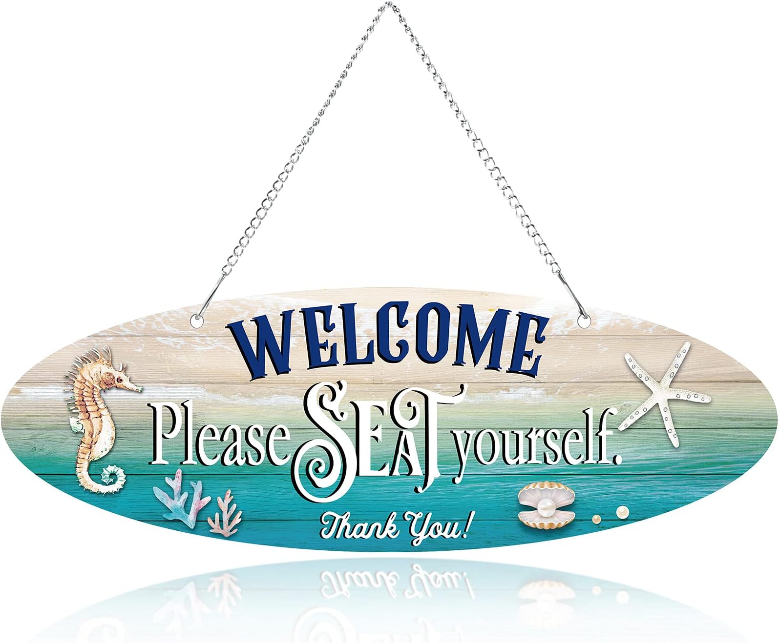 Amazon.com: Beach Bathroom Decor, 12″x6″ PVC Plastic Wall Decoration ...