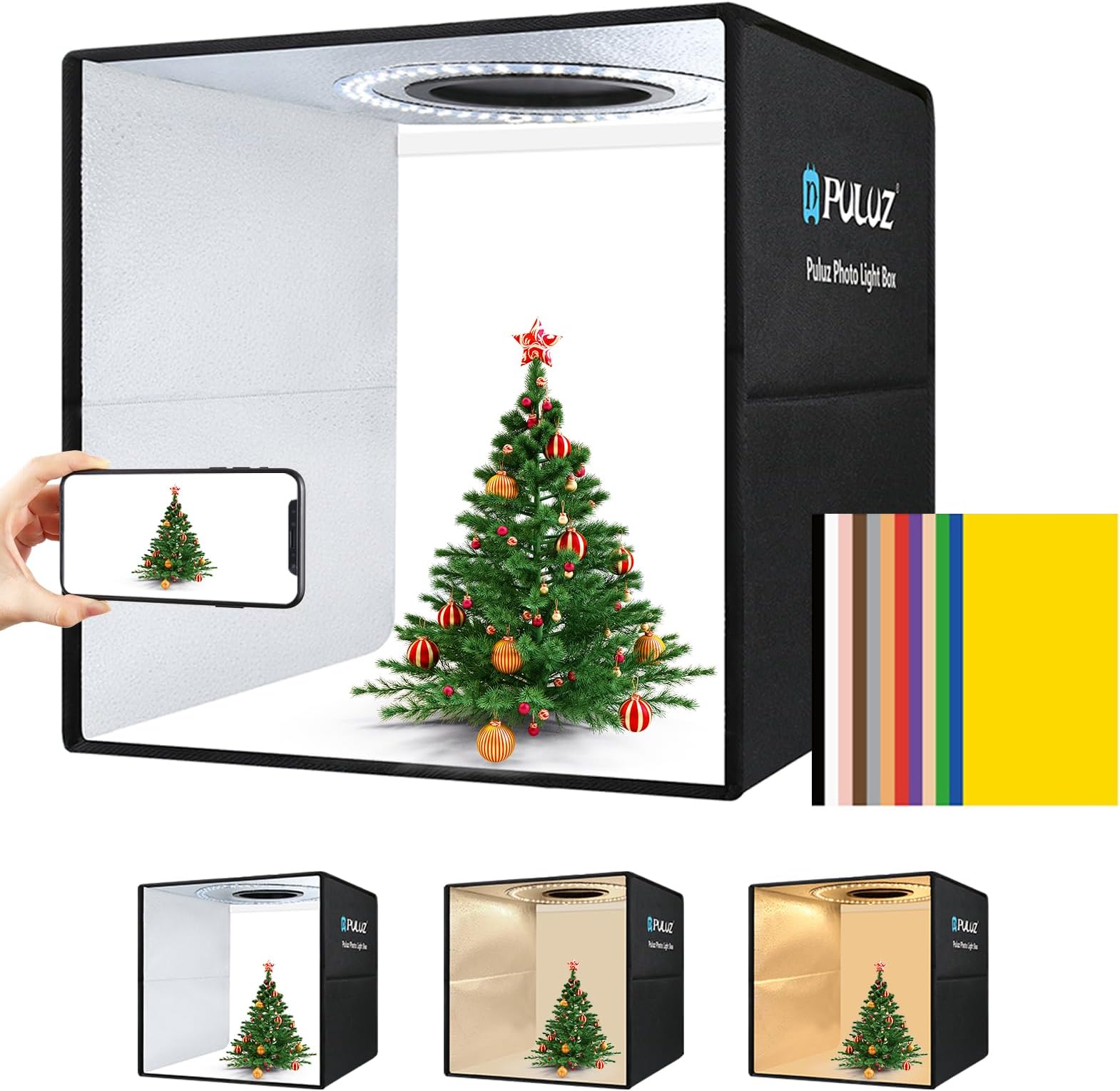 PULUZ Light Box Photography 40CM Photo Box 3 Color Temperature Portable ...