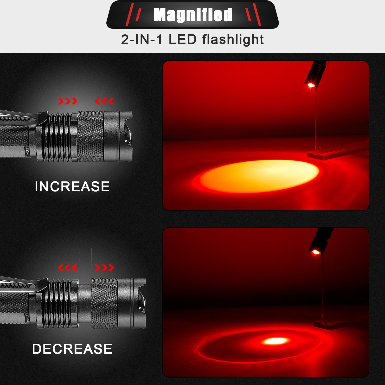 Snapklik.com : 10 Pieces Red Light Flashlight LED Single Mode Torch 1 ...