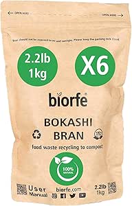 Amazon.com : Biorfe Premium Bokashi Bran 6-Pack (2.2 lbs each) All ...