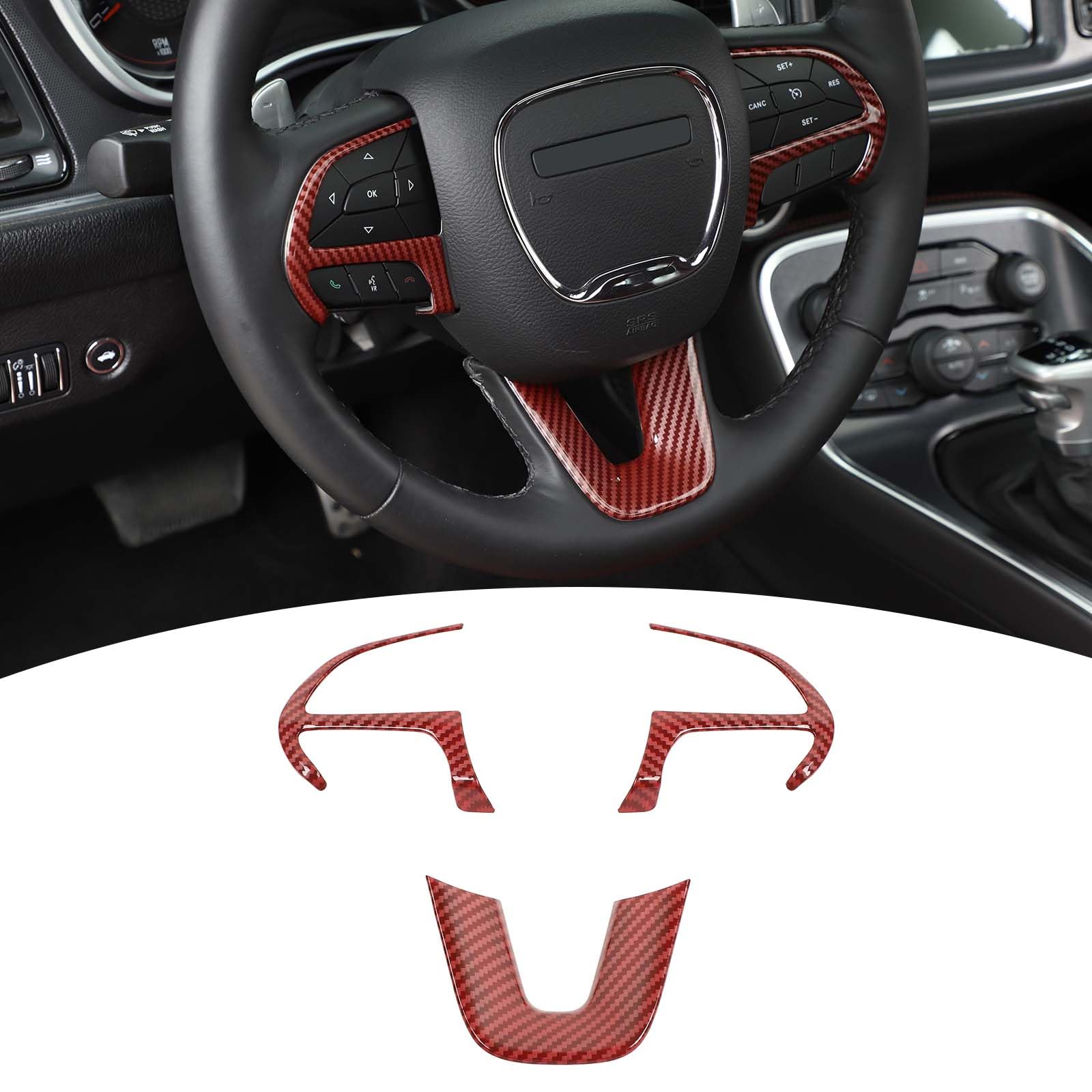 Amazon.com: PDKLIN for Challenger Steering Wheel Panel Trim for Dodge ...