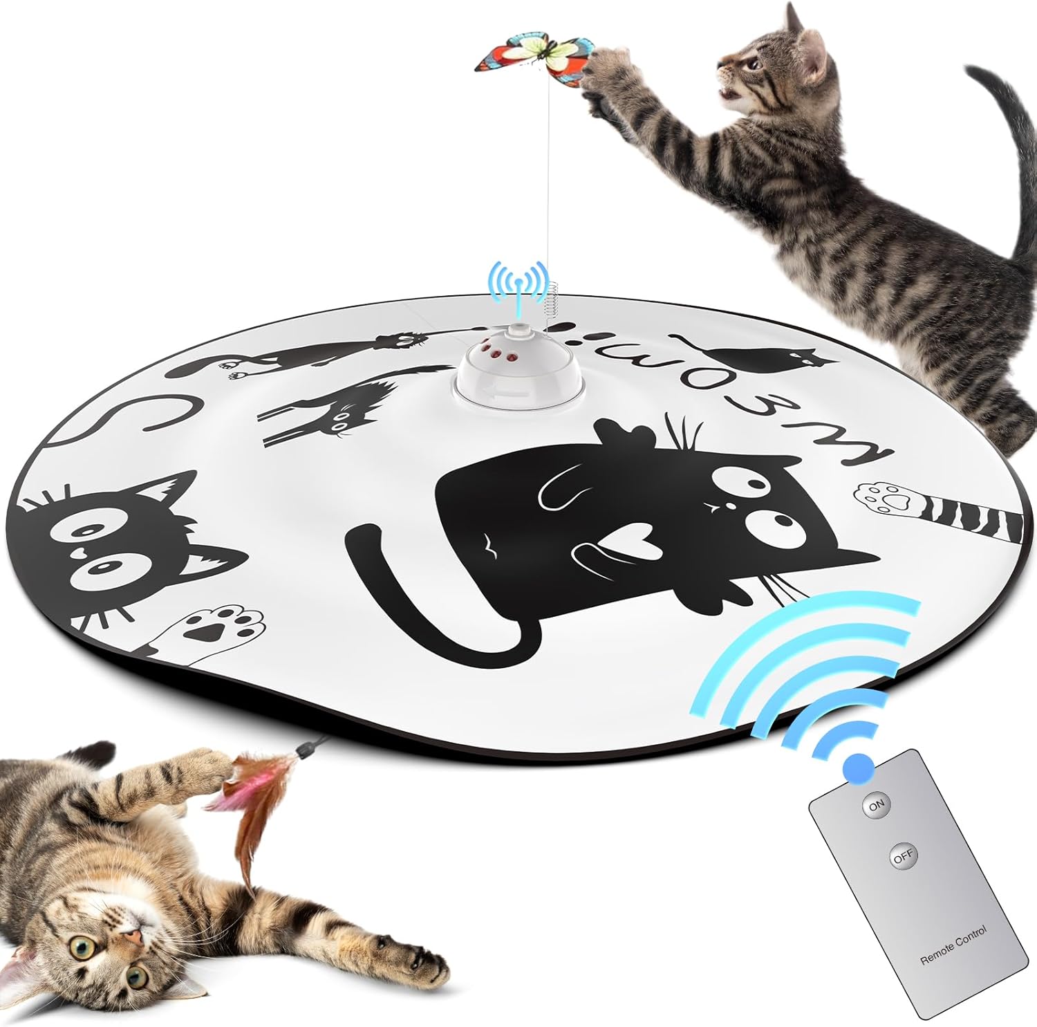 Amazon.com: Pawhims Remote Control Cat Toy 4 in 1 Interactive Automatic ...