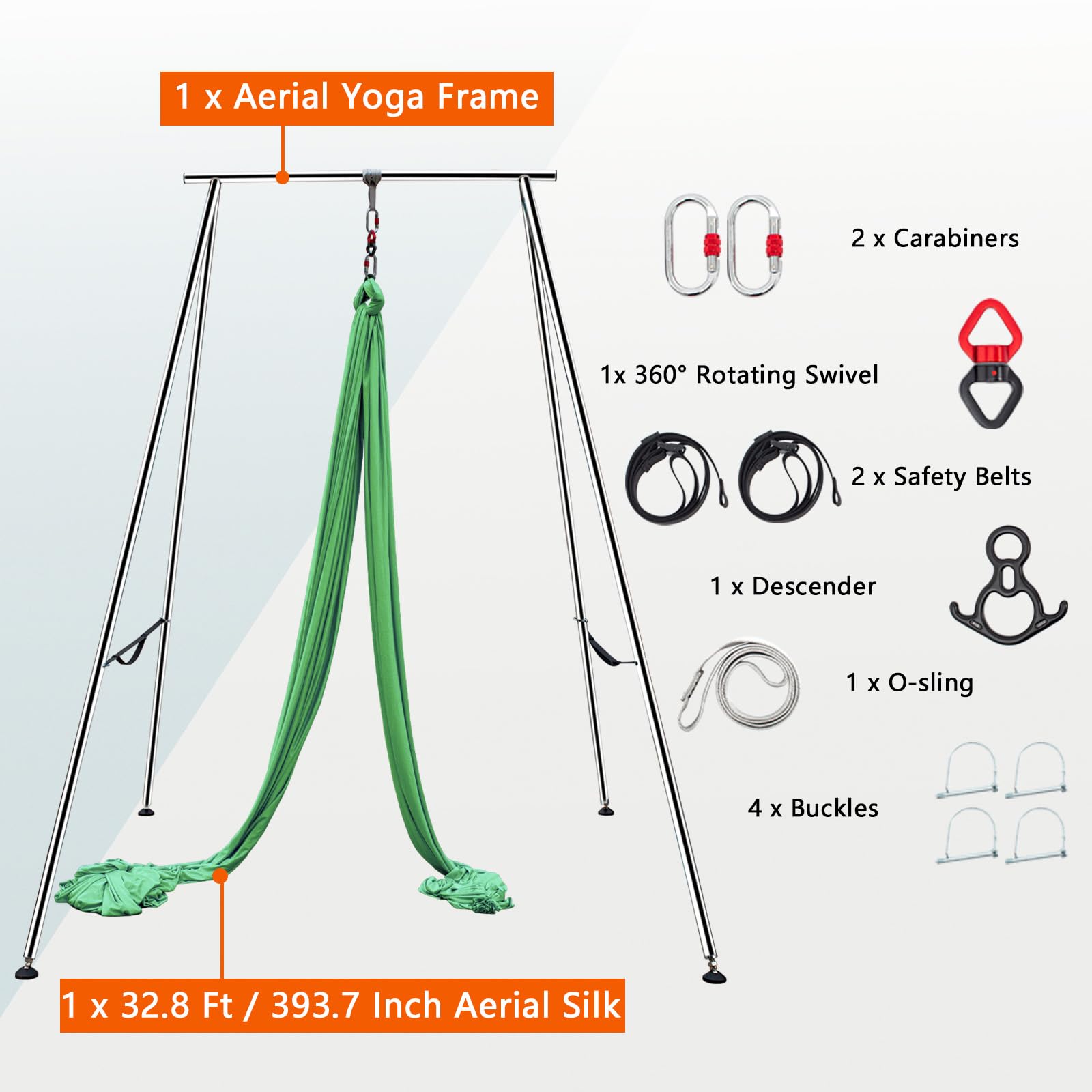 Snapklik.com : TECSPACE 9.6 FT/115.3 Inch Adjustable Height Aerial Yoga ...