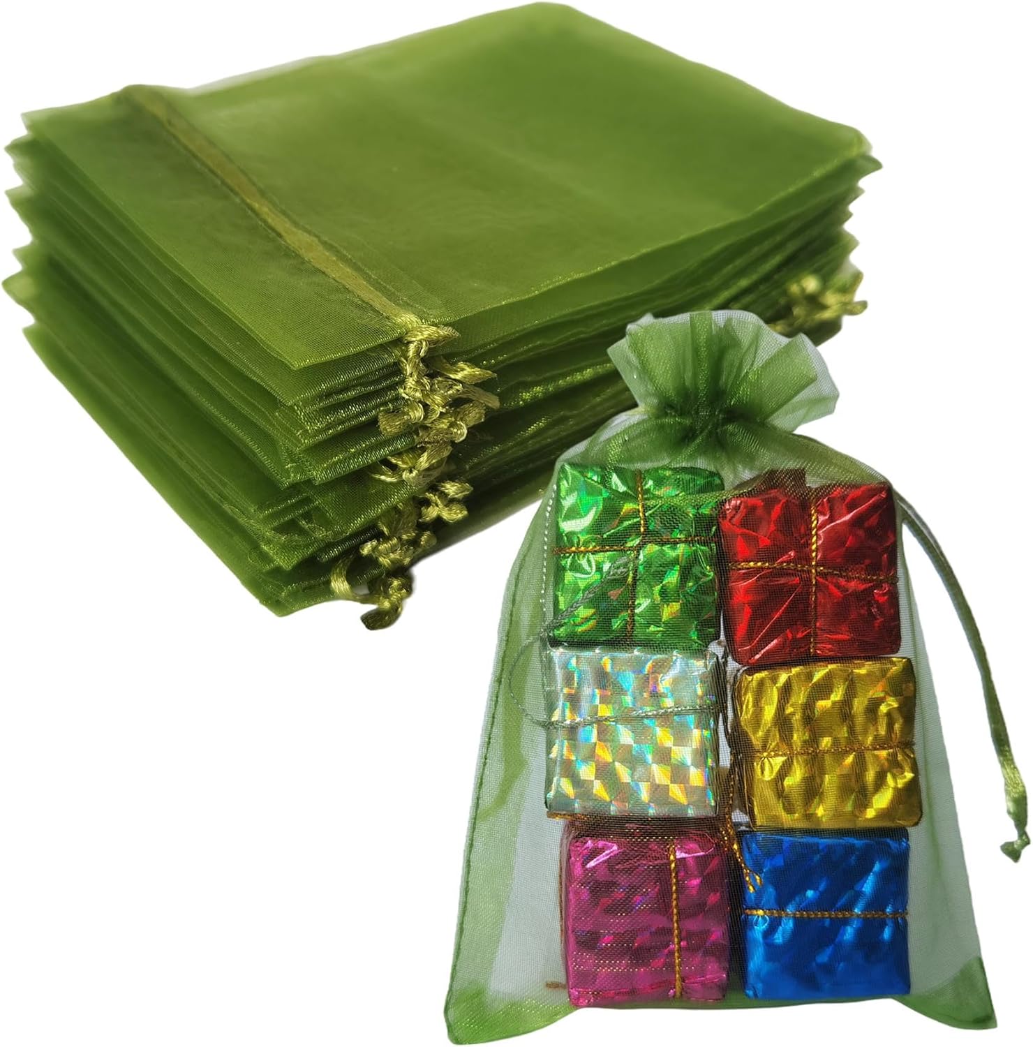 Amazon.com: 5x7 inch Organza Gift Bags with Drawstring for Jewelry ...