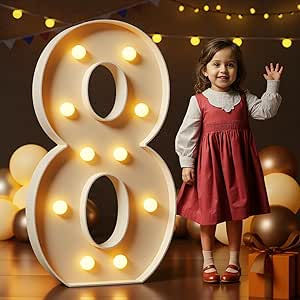 Amazon.com: Marquee Numbers 4 Feet Tall Large Light Up Numbers 8th 18th ...