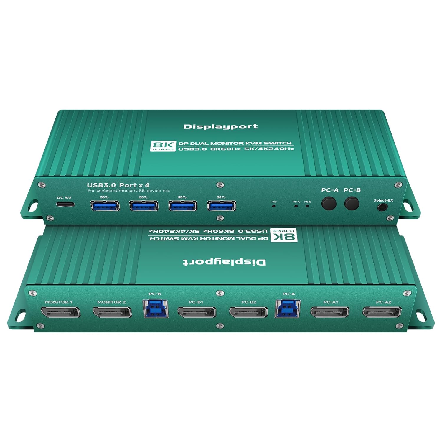 Amazon.com: Displayport kvm Switch 2 Monitors 2 Computers 4K 165Hz PC ...